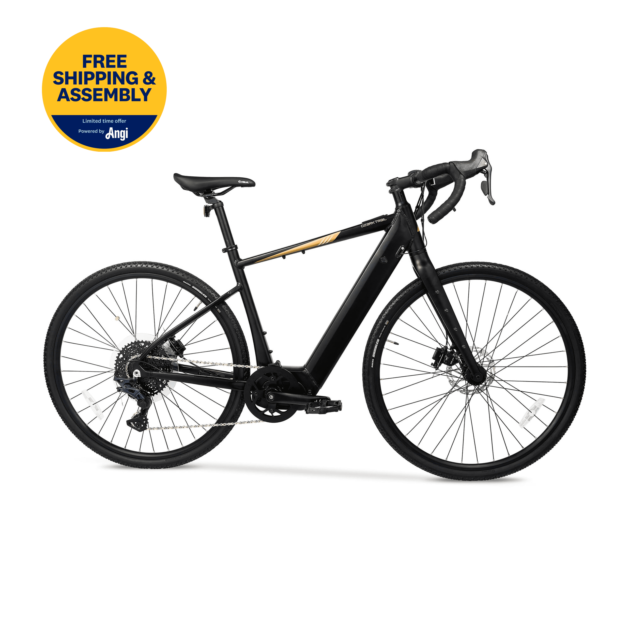 Ozark Trail 700C Rebel+ Drop Bar Electric Gravel Bike, Class 1 Mid ...