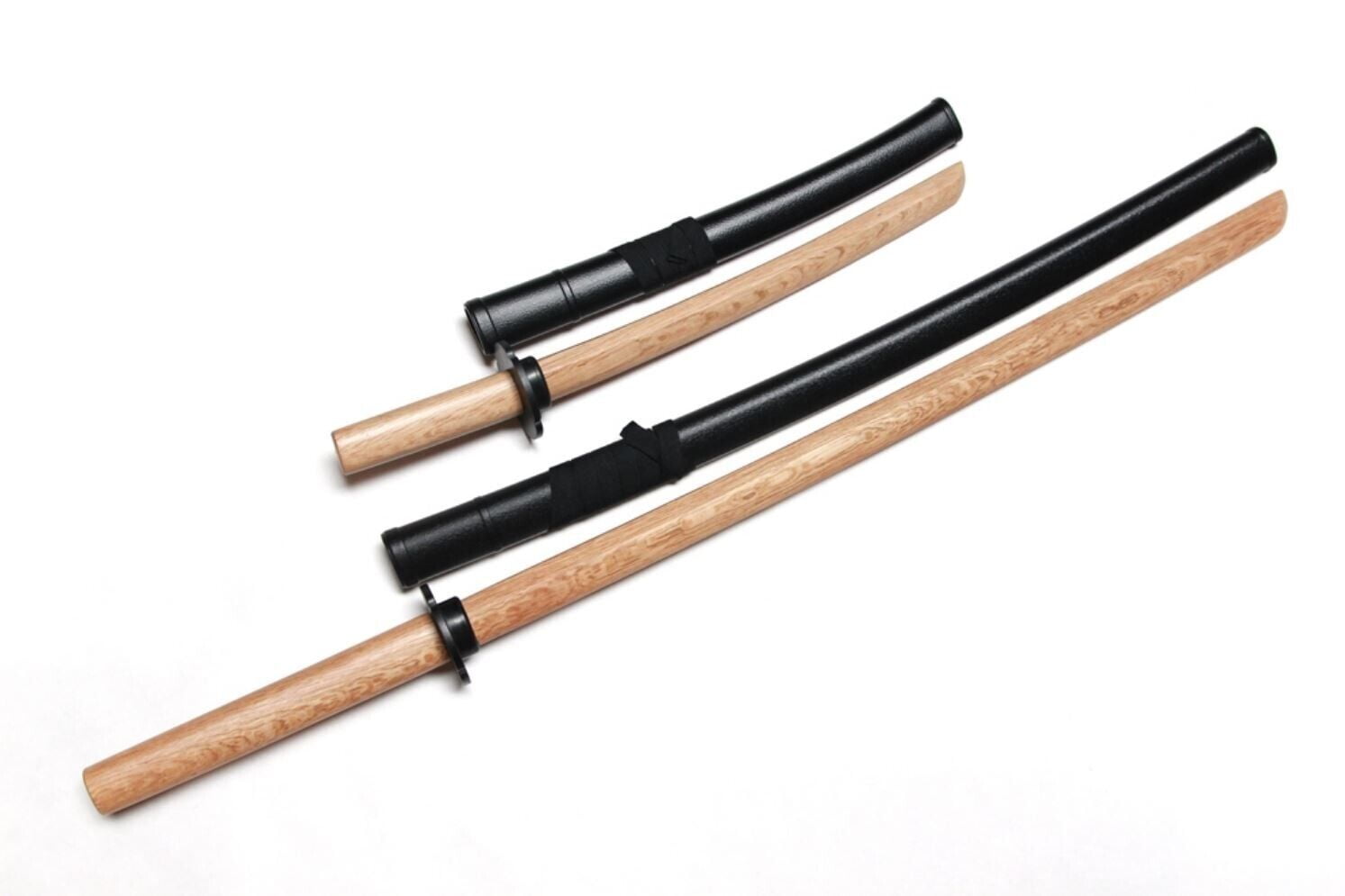 E-BOGU Natural Oak Swords (Long and Short) Set with Saya/Scabbards ...