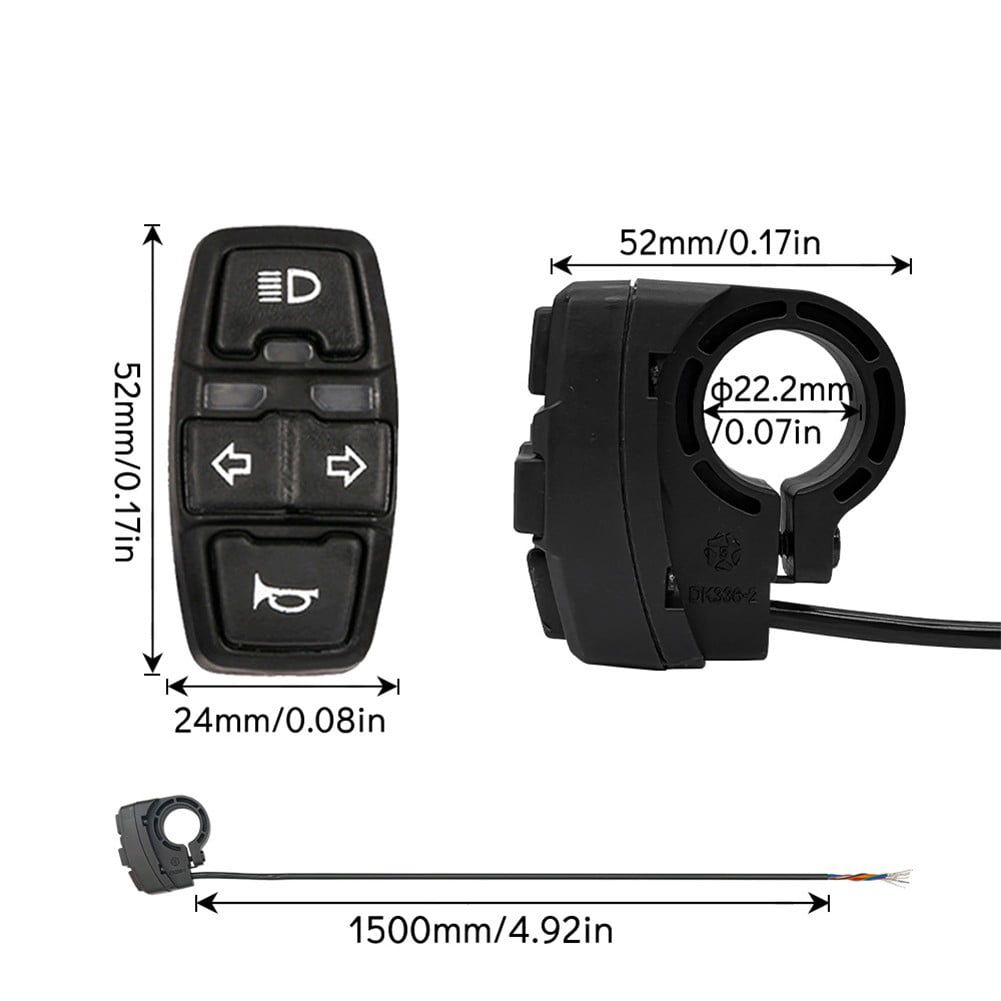 E-Bike DK336 Frontlight+Horn+Turning Light Switch 3 In 1 Multi-function ...
