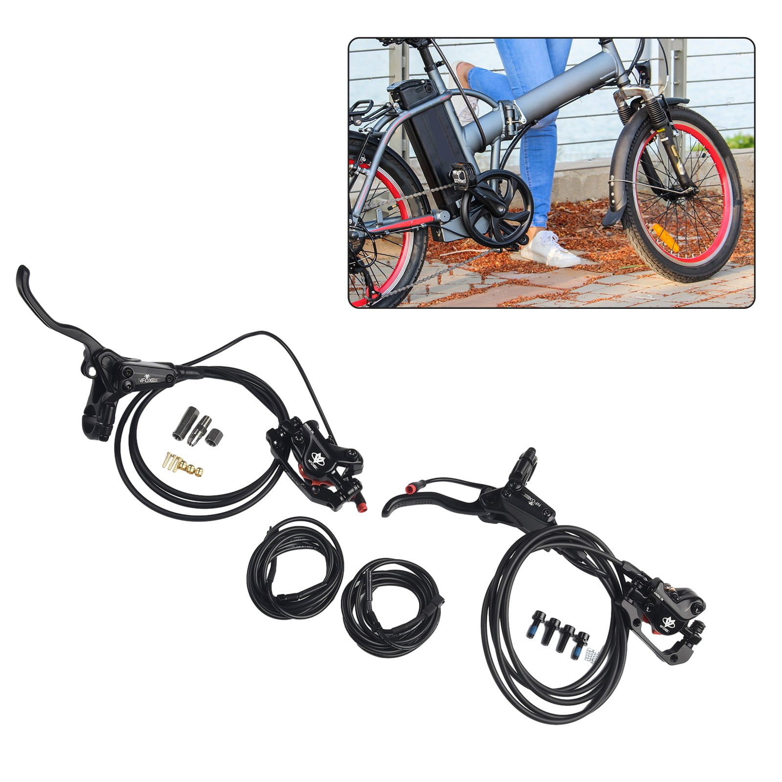E-Bike Hydraulic Disc Brake RisunMotor Front Rear Twin Disk Dual ...
