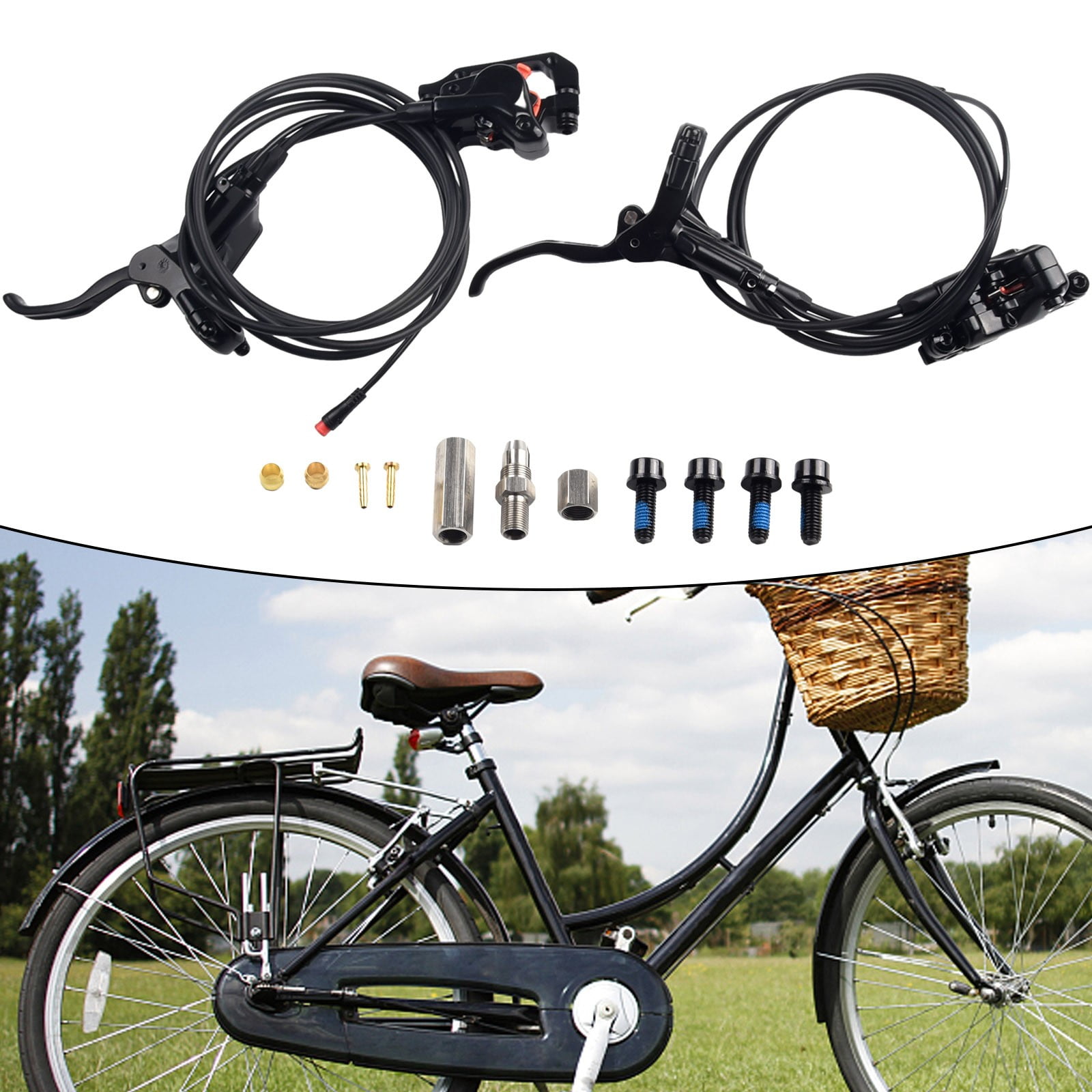 E-Bike Hydraulic Disc Brake RisunMotor Front Rear Twin Disk Dual ...