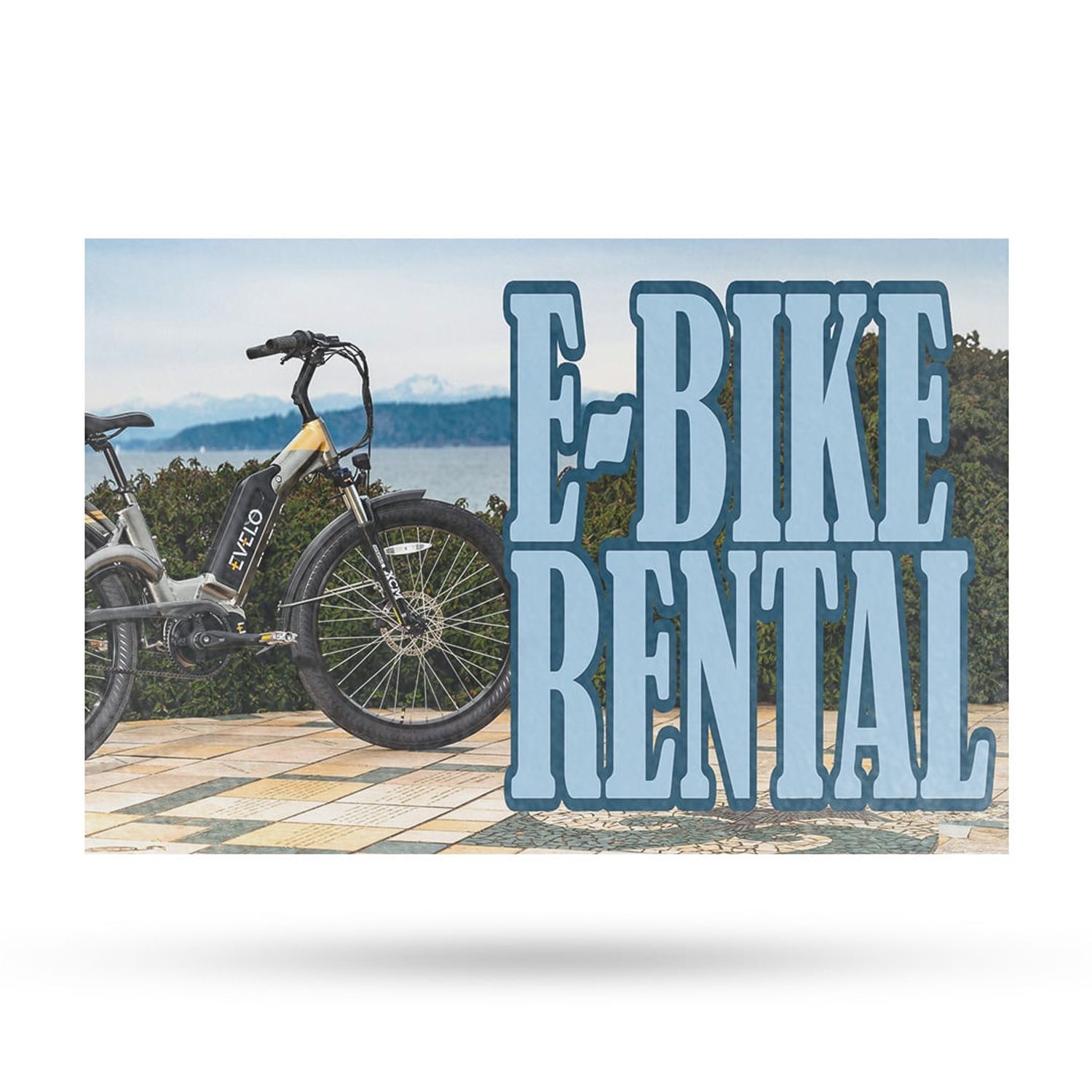 E Bike Rental Vinyl Decal 24 Inch x 36 Inch Weatherproof Heavy-Duty ...