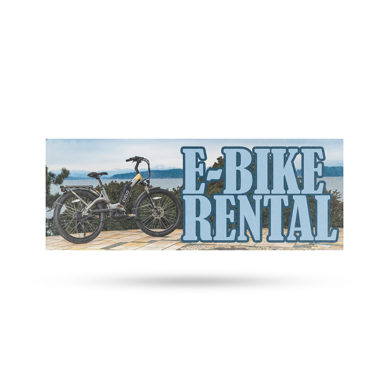 E Bike Rental Vinyl Decal 36 Inch x 14 Inch Weatherproof Heavy-Duty ...