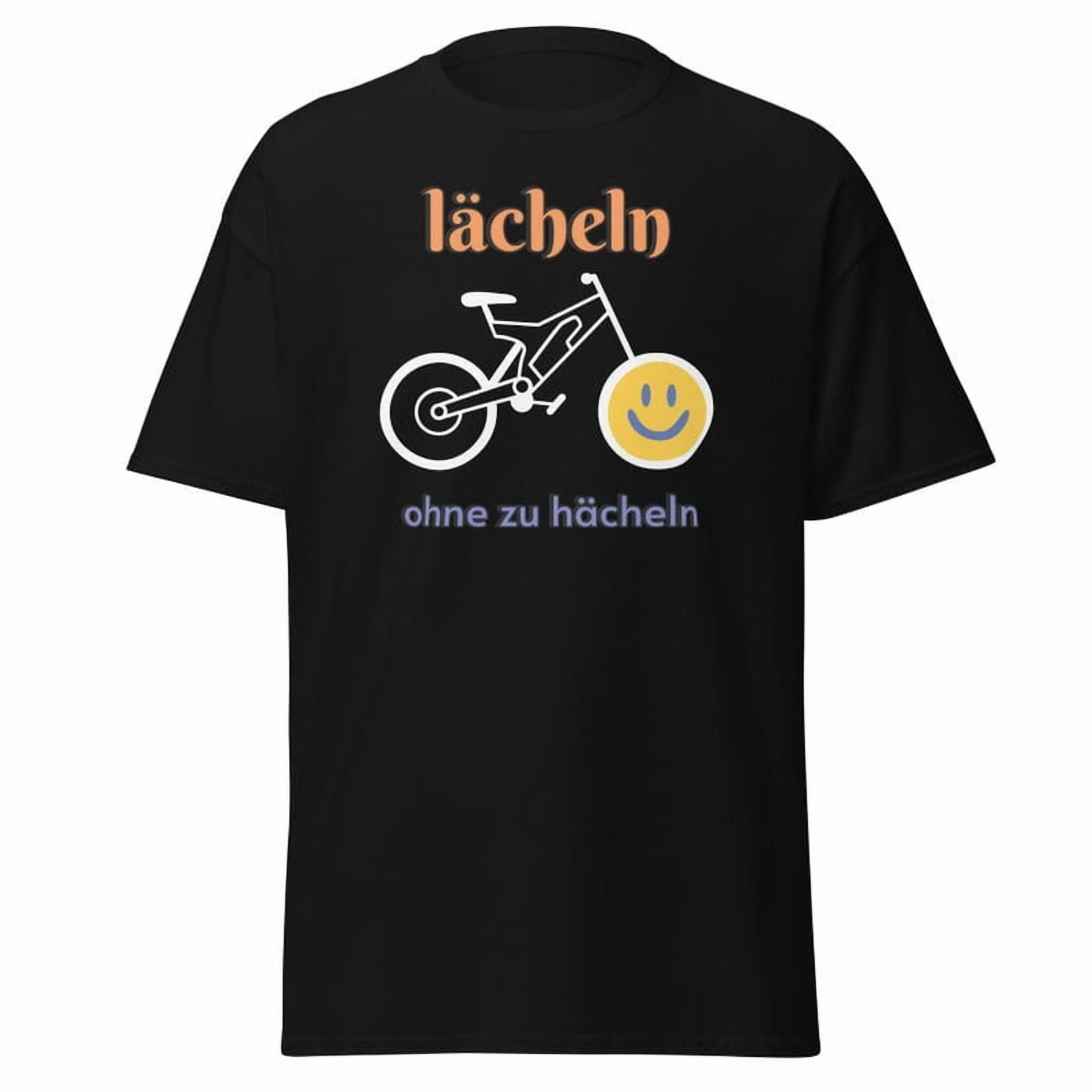 E-Bike T-Shirt “Smile without cackling” – Funny gift for e-bike riders, bike lovers and e ...