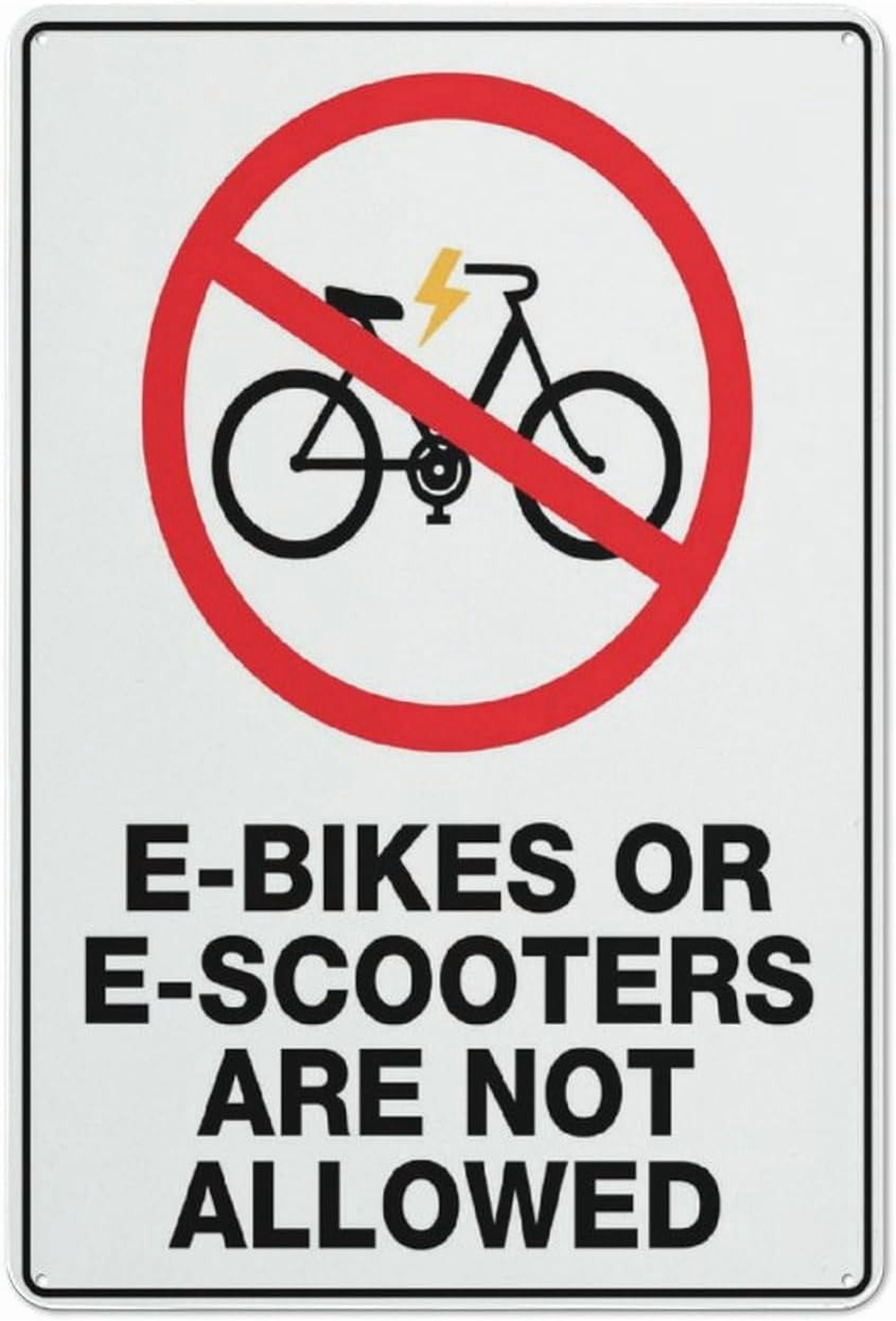 E-Bikes Or E-Scooters Are Not Allowed Sign Warning Sticker-Security ...