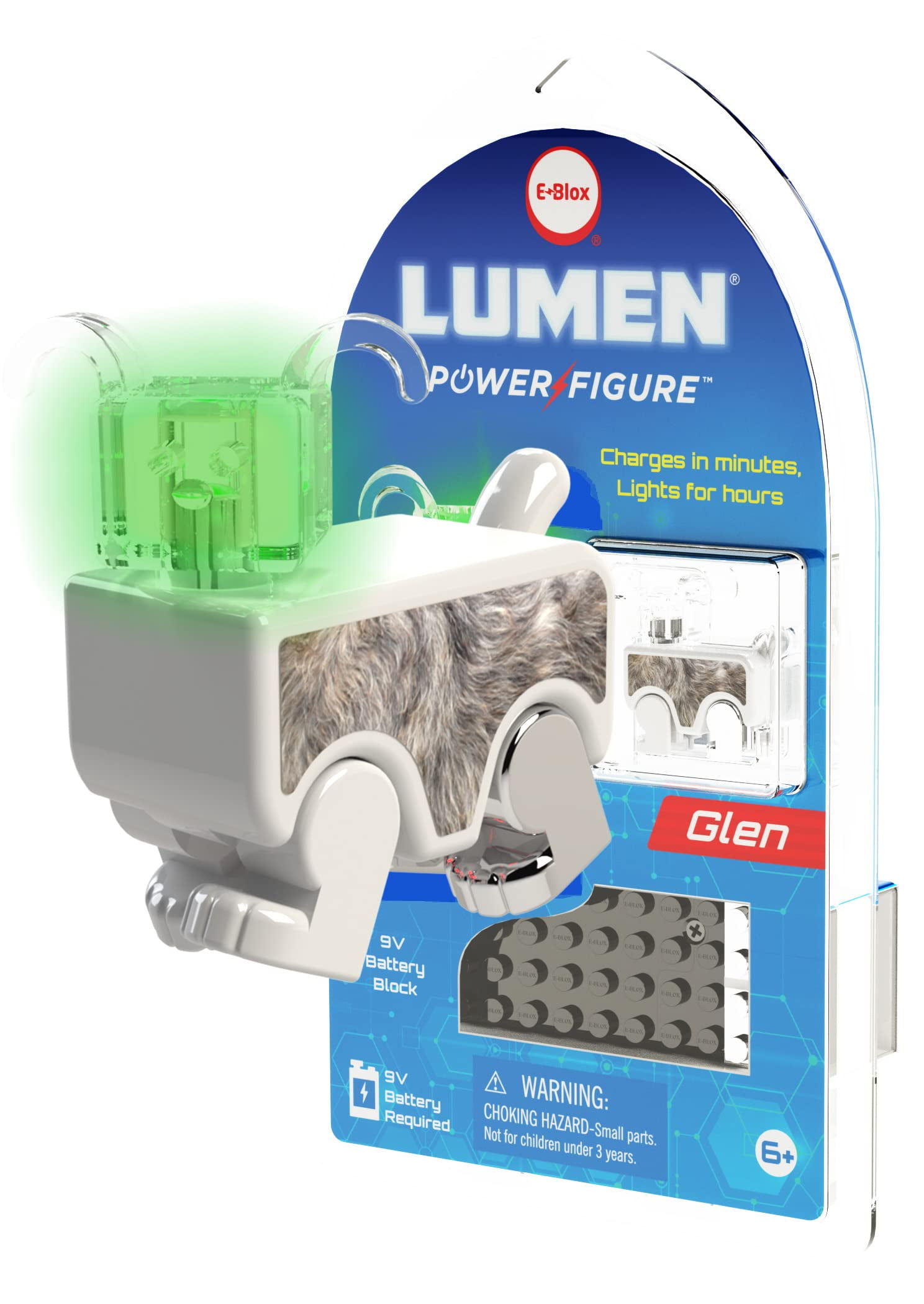 E-Blox Lumen Power Figure OIF8 Glen Puppy, LED Glowing Light Up Figure, Glows Green When ...