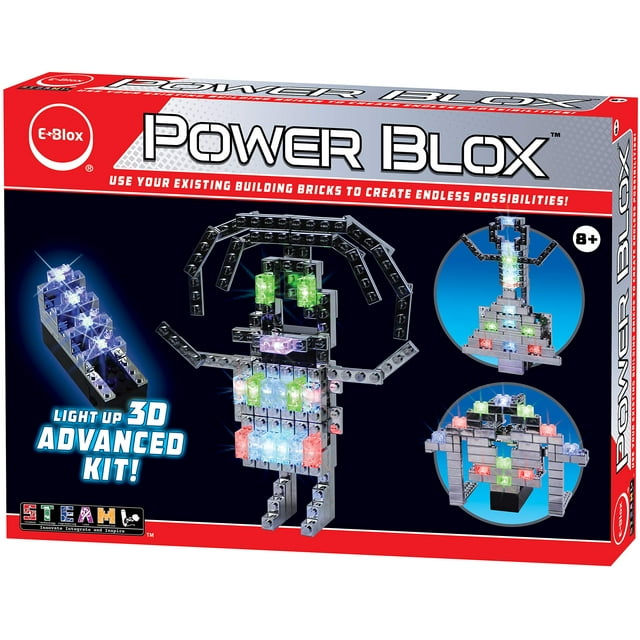 E-Blox Power Blox Builder - Advanced Kit 3D LED Light-Up Building ...