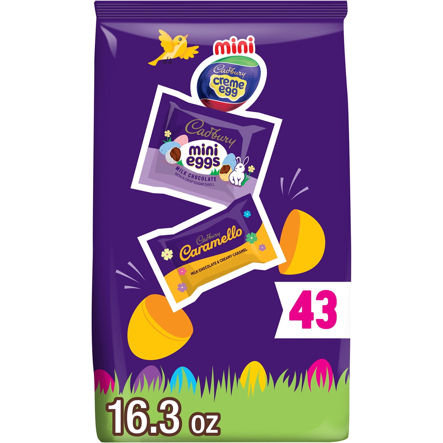 Cadbury Assorted Chocolate Easter Candy, Variety Bag 16.3 oz, 43 Pieces ...