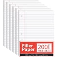 E-CLIPS USA 10.5” x 8” Filler Paper 200-Sheet Wide Ruled Notebook Paper ...