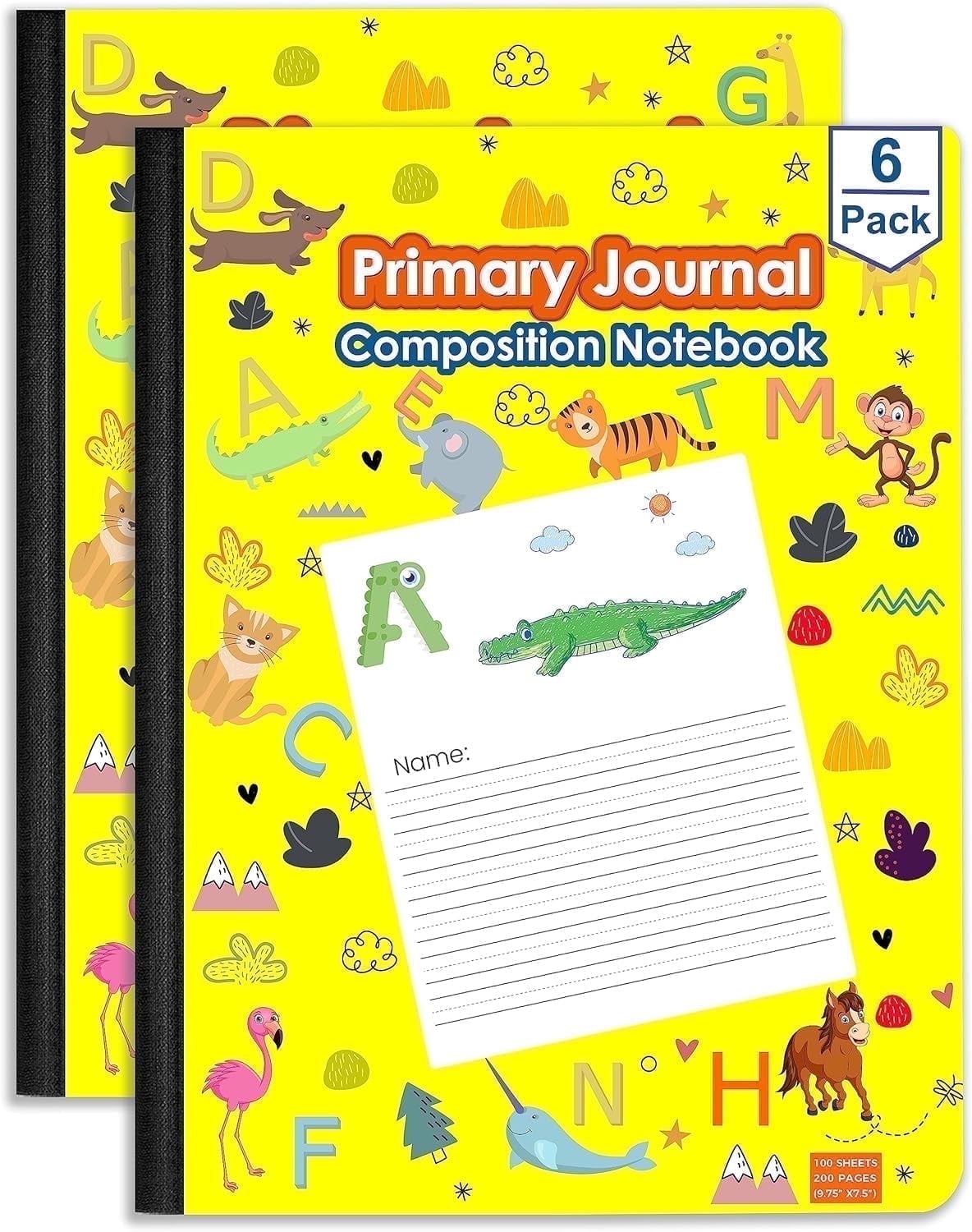 E-CLIPS USA 200-Page Composition Notebook, Animal-Themed Journal, Blue ...