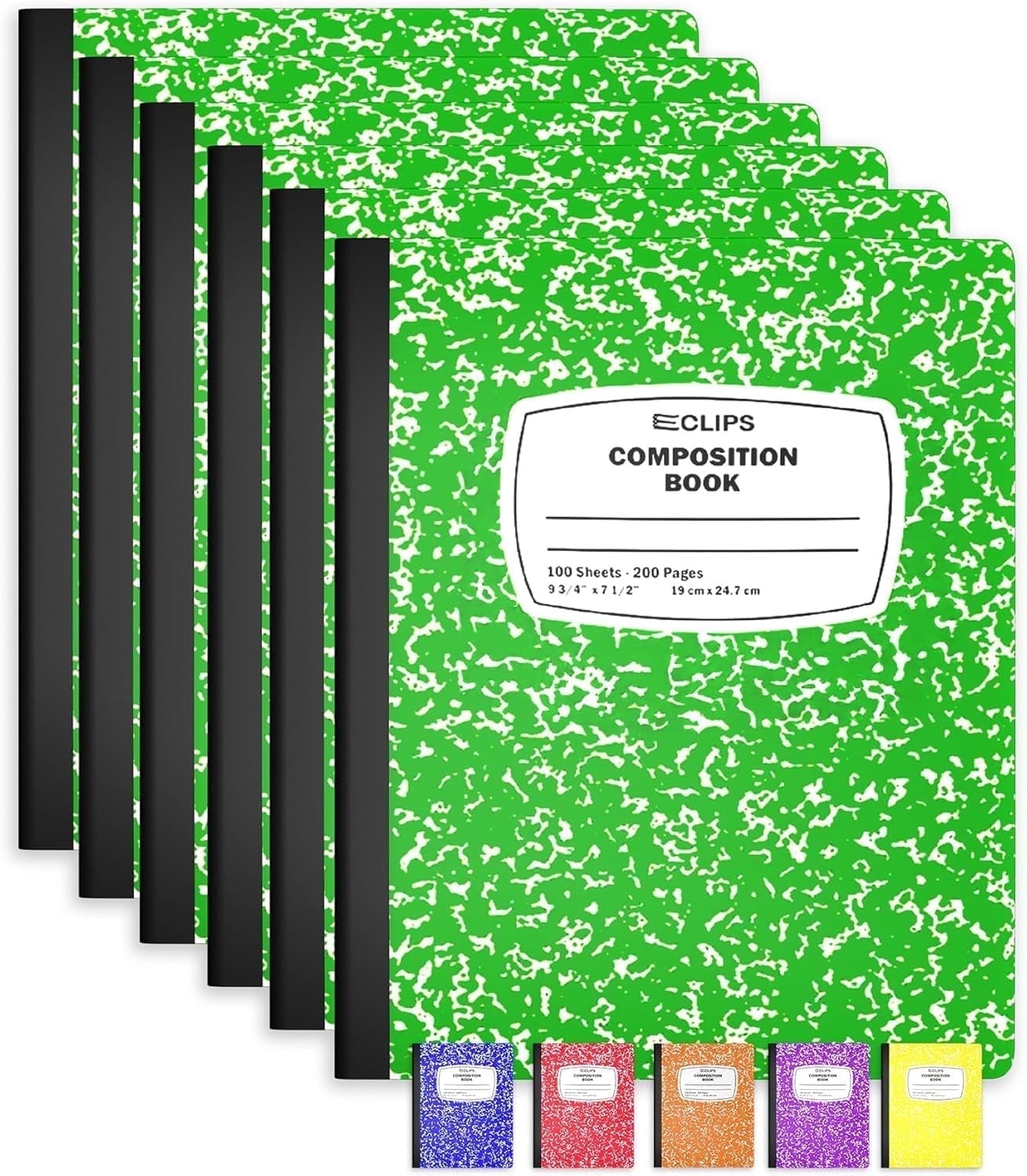 E-Clips USA 100-Sheet Wide-Ruled Hard Cover Composition Notebooks ...