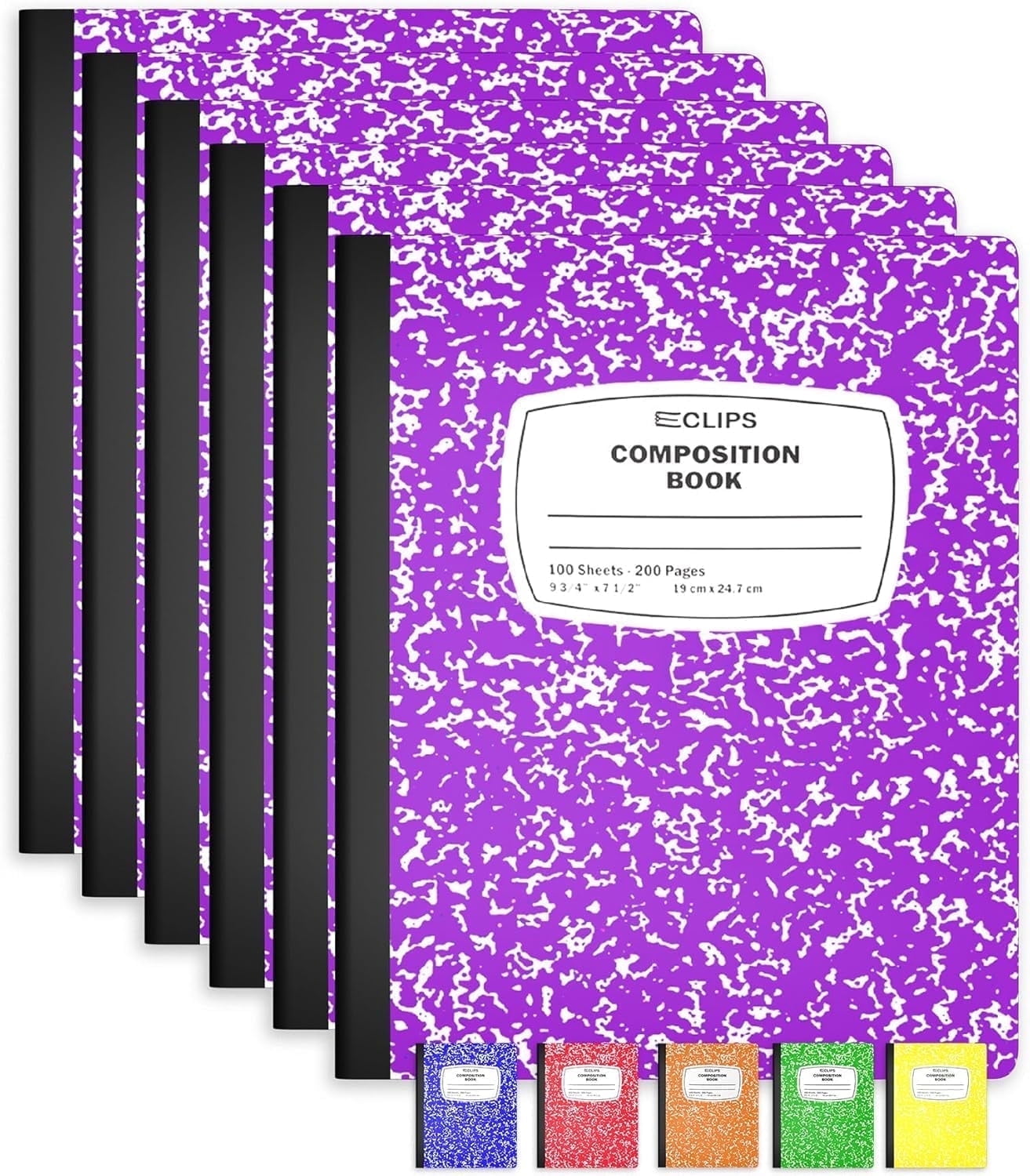 E-Clips USA 100-Sheet Wide-Ruled Hard Cover Composition Notebooks ...