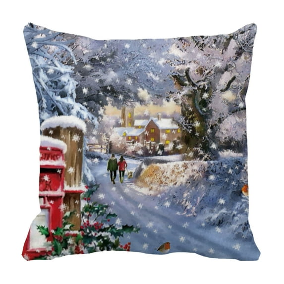 E Christmas Printed Cushion Cover Design E 45X45Cm Velour Soft Pillow ...