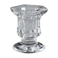 E Clear Glass Candlestick Holder With Hexagon Crystal Decorative Candle ...