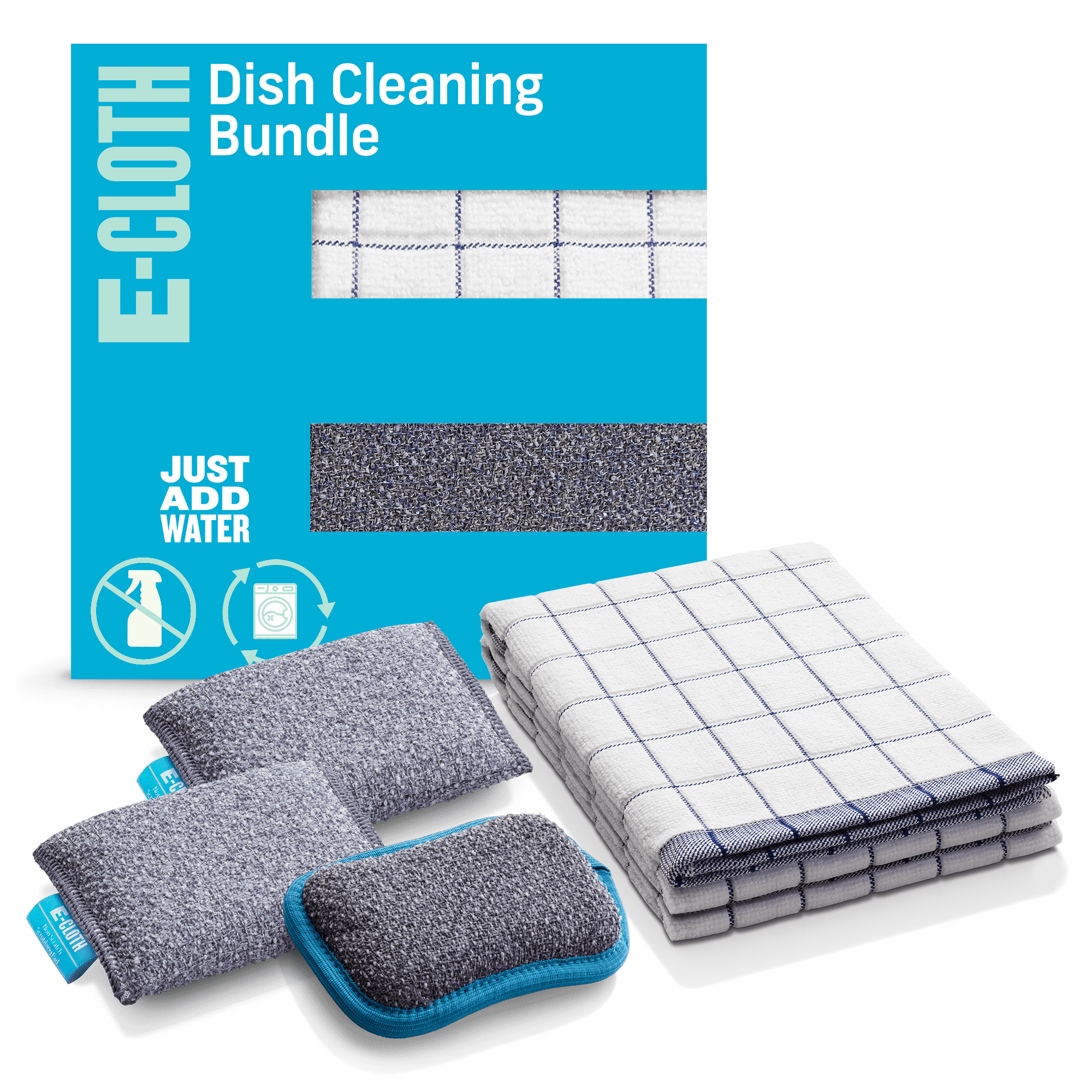 E-Cloth Multipurpose Kitchen Cleaning Bundle: Microfiber Dish, Glass ...