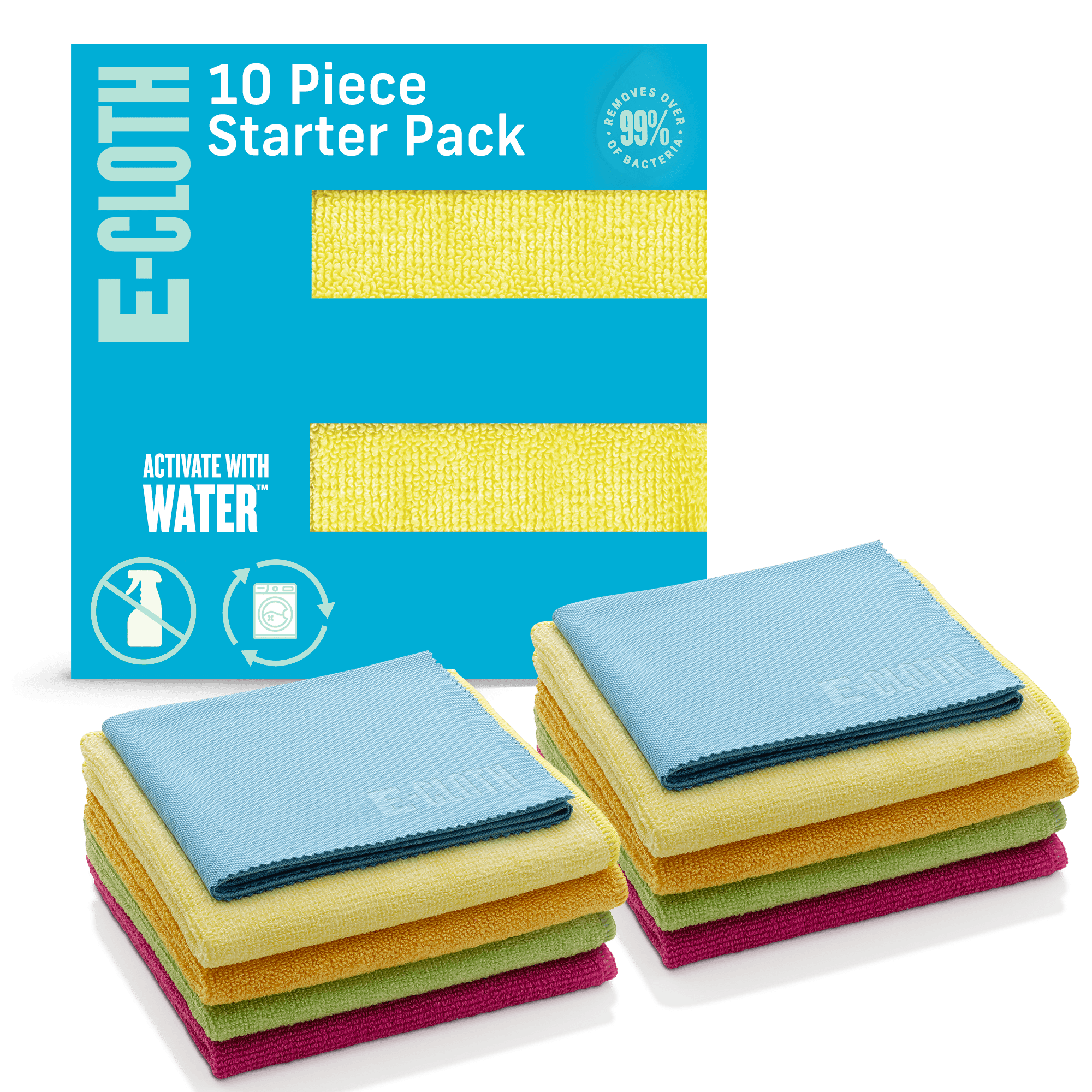 E-Cloth Starter Pack, Premium Microfiber Cleaning Cloths, Washable and ...