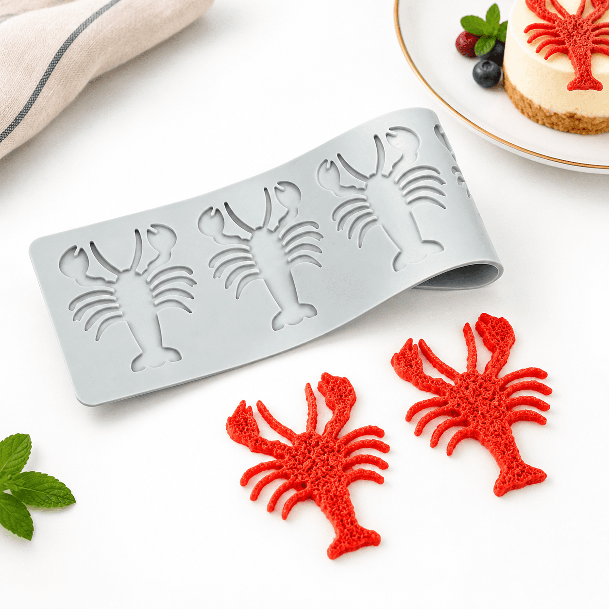 E_ Crayfish Silicone Fondant Lace Mold Cake Border Decorating Baking ...