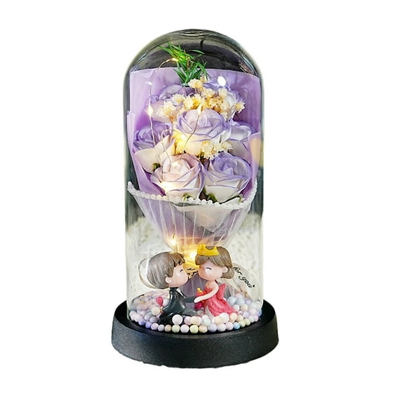 E Creative Bouquet Couple Cartoon Desktop Decoration Soap Flower Night ...