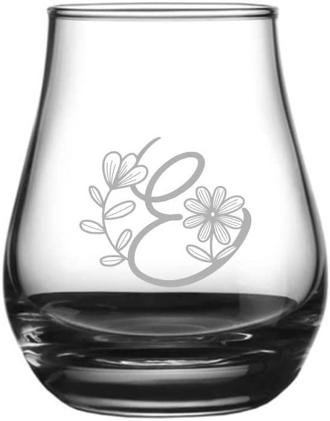 E Daishy Daisy Monogram Etched 4.1oz Spey Dram Whisky Glass - Walmart.com