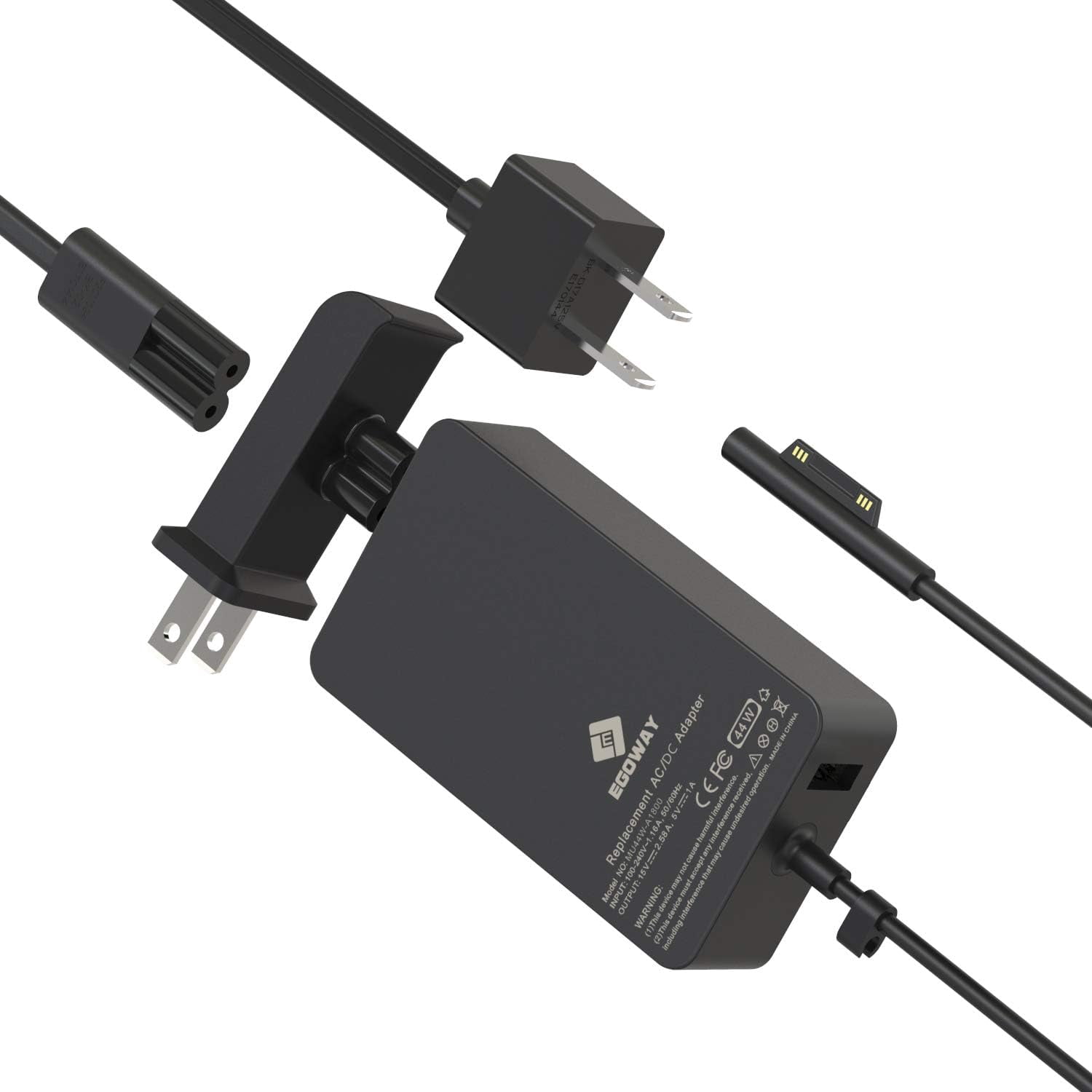 E EGOWAY Surface Pro Charger Power Adapter 44W Compatible with Surface ...