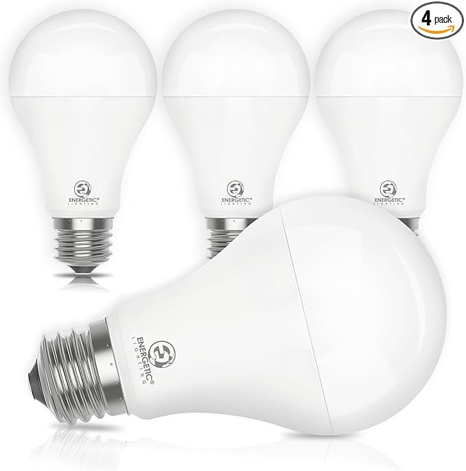 E ENERGETIC LIGHTING 4 Pack 150 Watt LED Light Bulb, Super Bright A21 ...