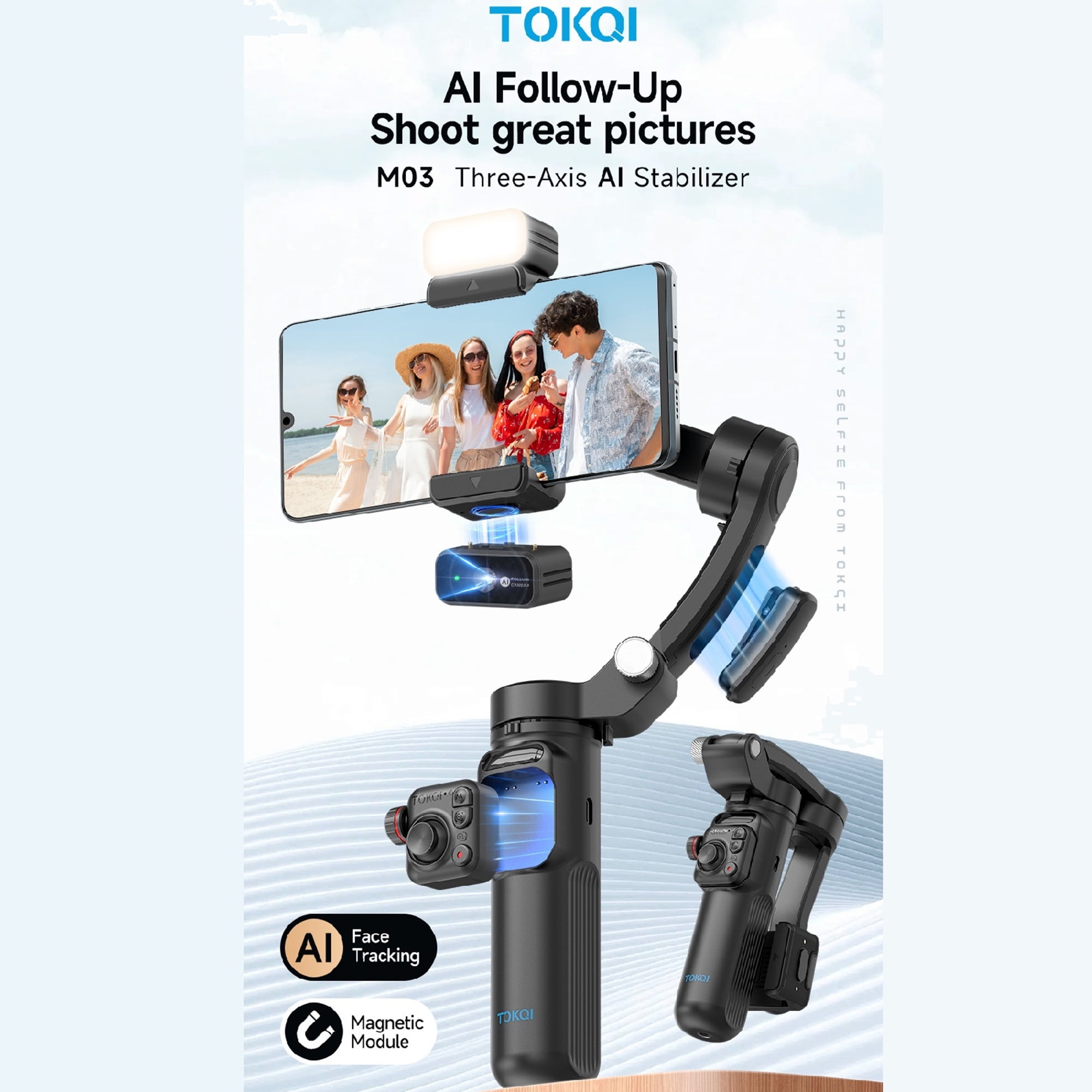 E EYAFA 2025 New Arrival AI Face Tracking with Wireless Microphone and Fill Light AI Camera ...