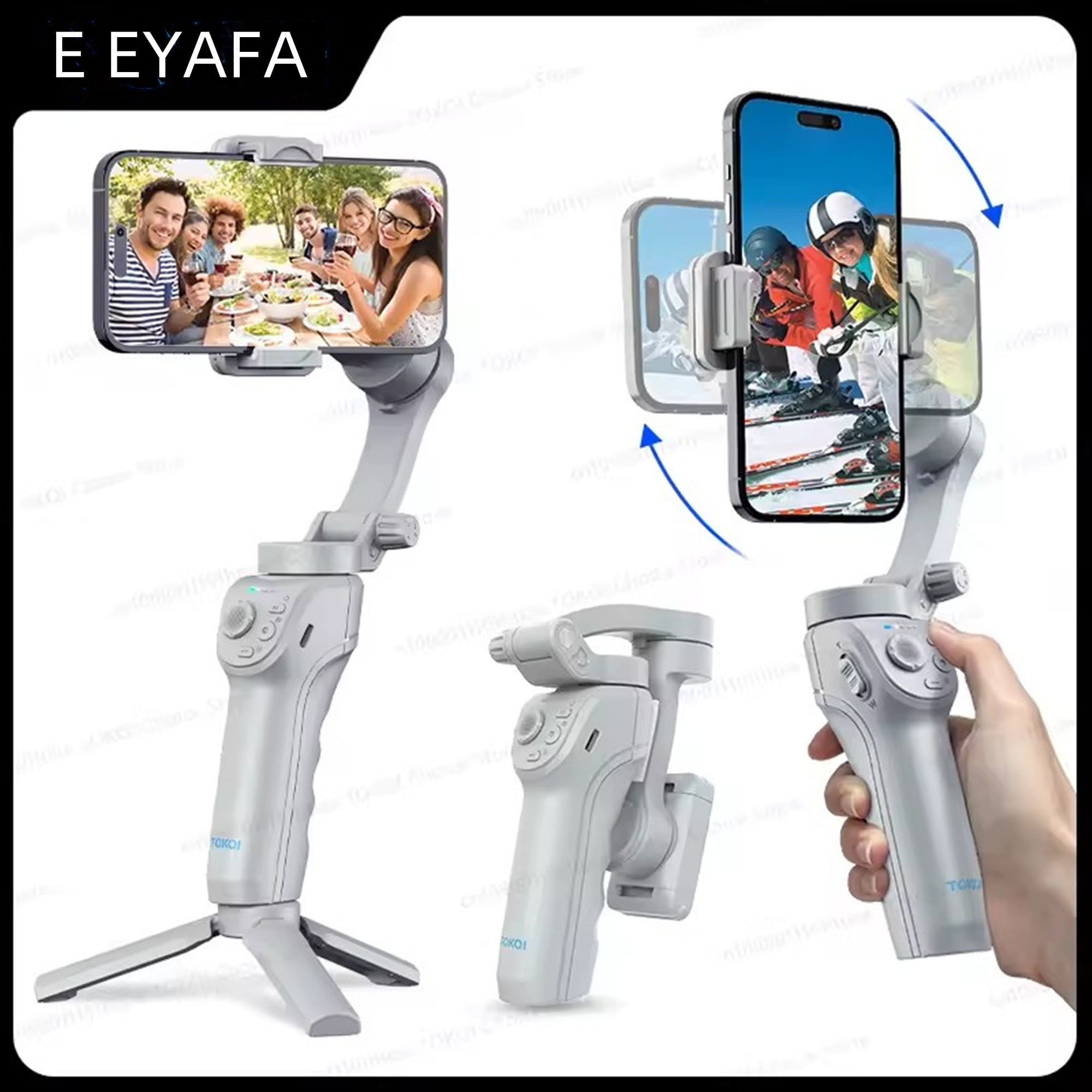 E EYAFA 3-Axis Anti-Shake Handheld Gimbal Phone Stabilizer Foldable ...