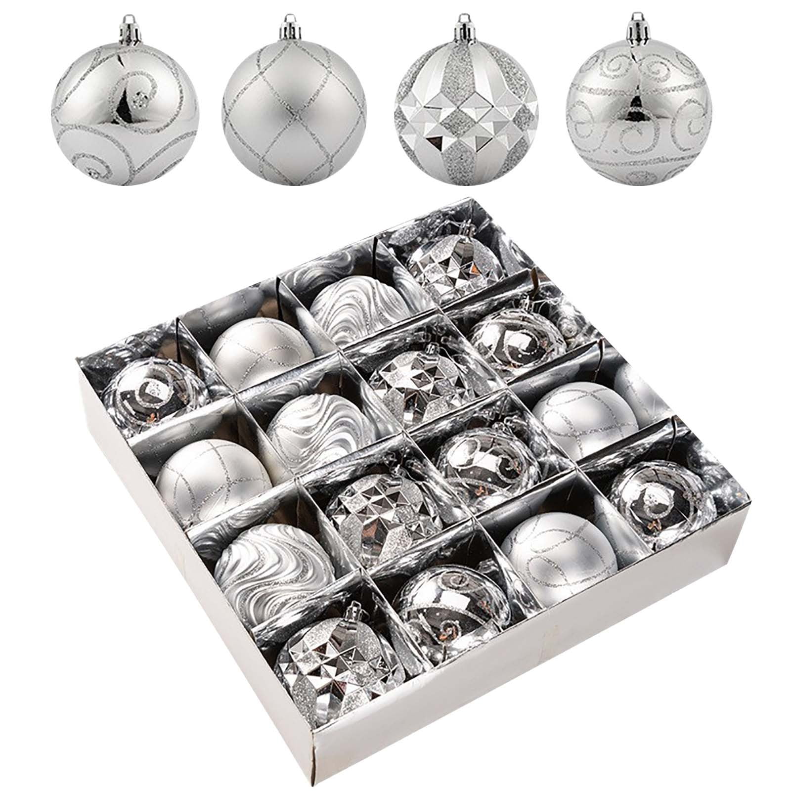E Elegant Holiday Ball Ornaments 16 Pieces For Tree Decoration Festive ...