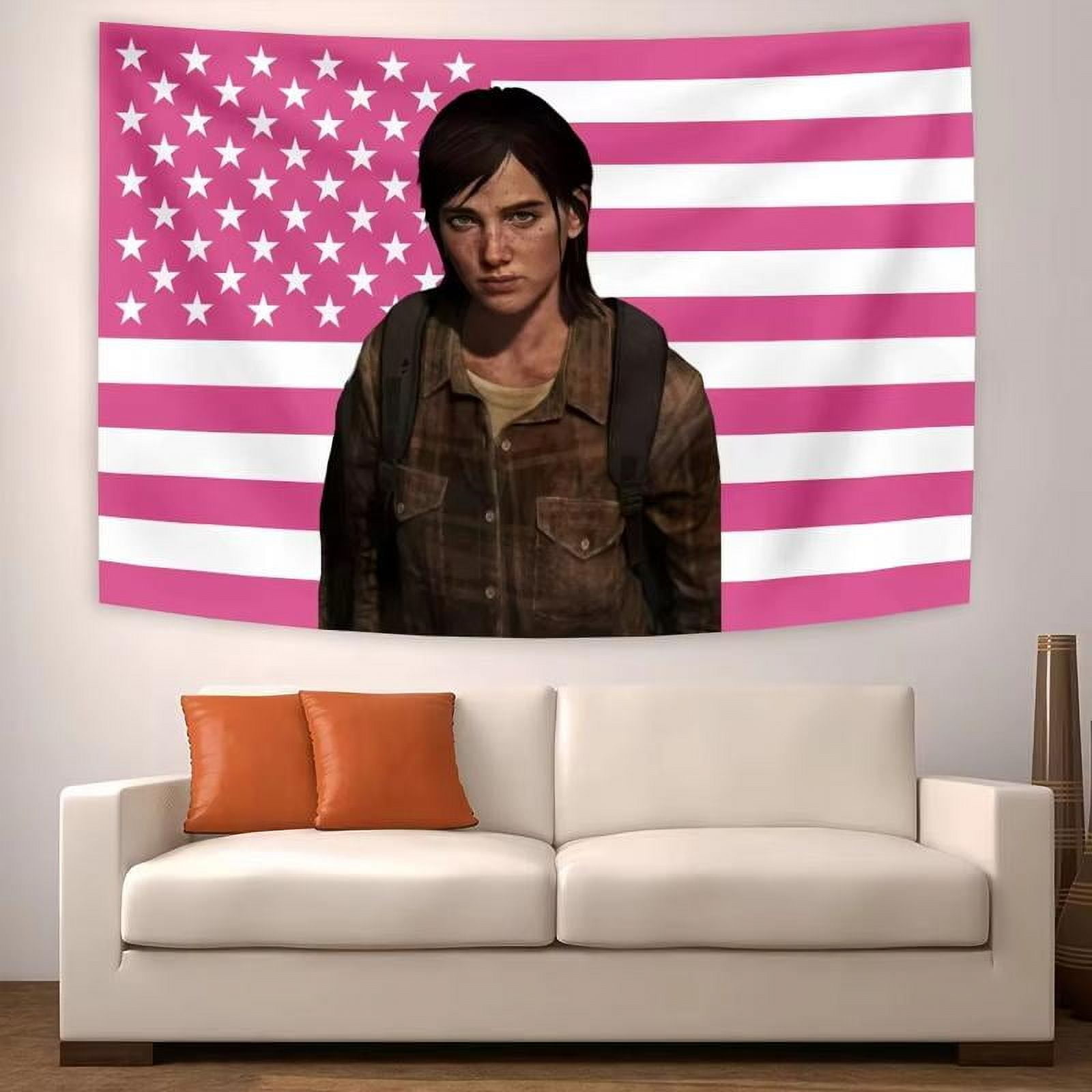 E-Ellie Manga Tapestry Pink American Flags Game Characters Art Wall ...