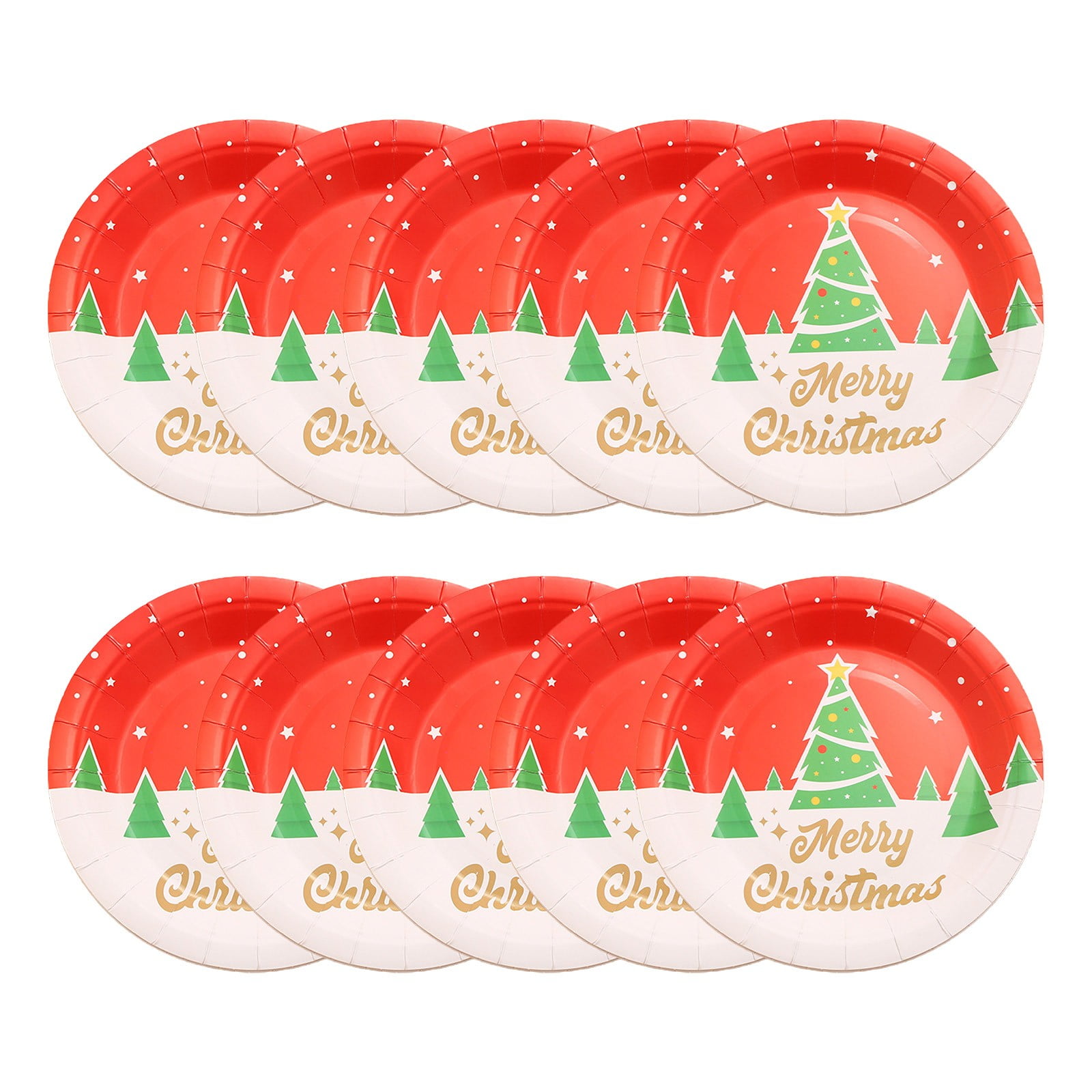 E Festive Plates For Christmas Events With 10 Units Per Set Lightweight ...