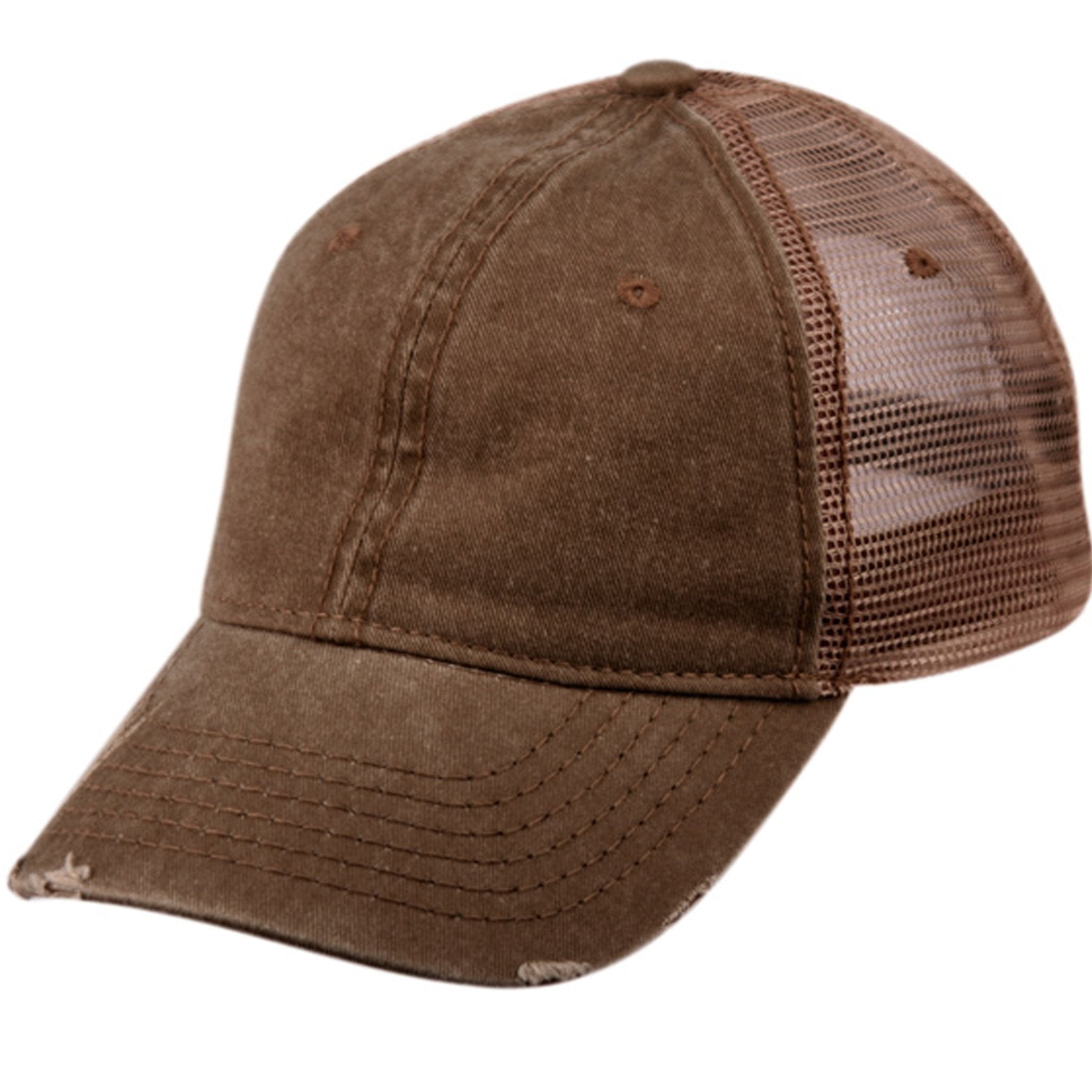 E-Flag Low Profile Unstructured Hat Twill Distressed Mesh Trucker Cap ...