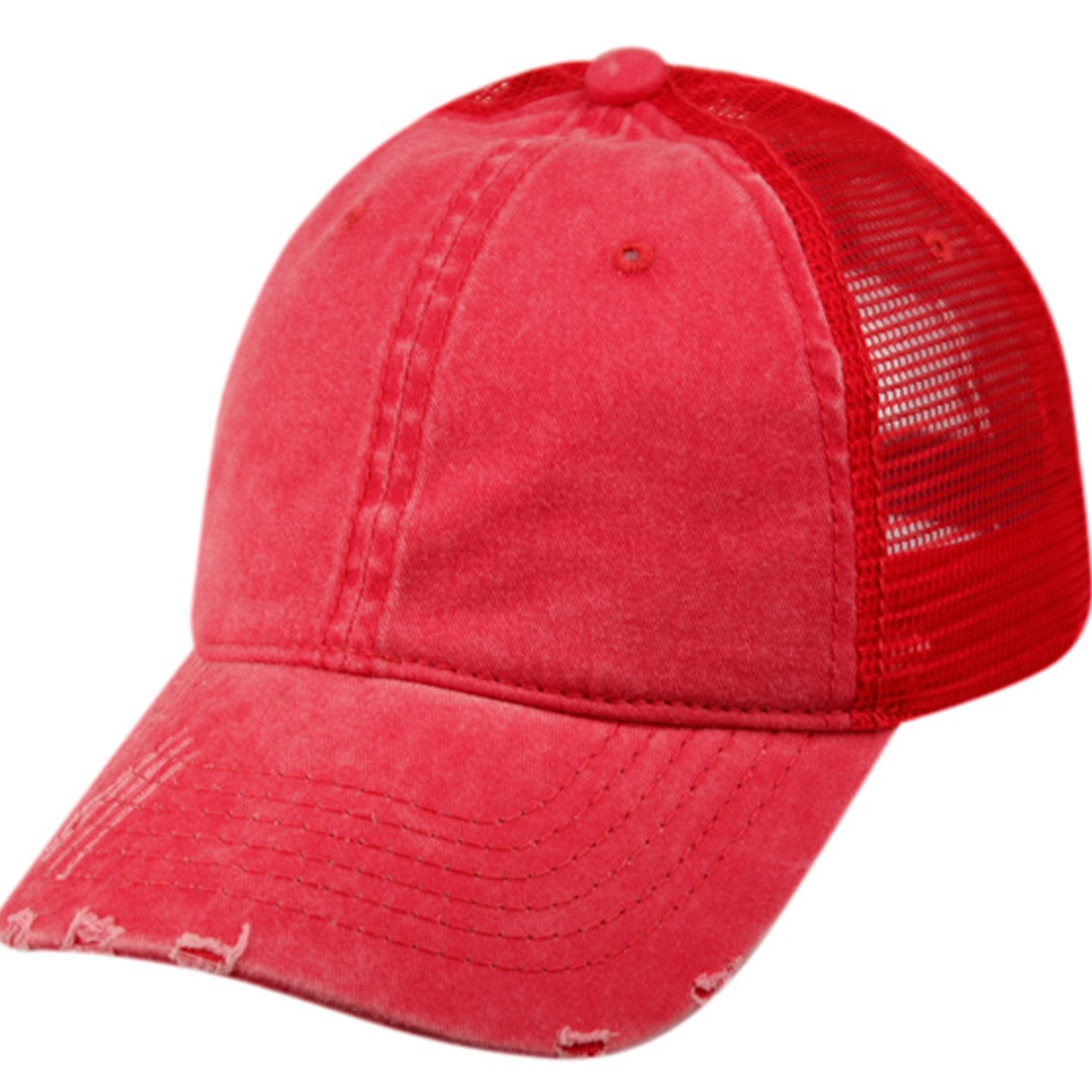 E-Flag Low Profile Unstructured Hat Twill Distressed Mesh Trucker Cap ...