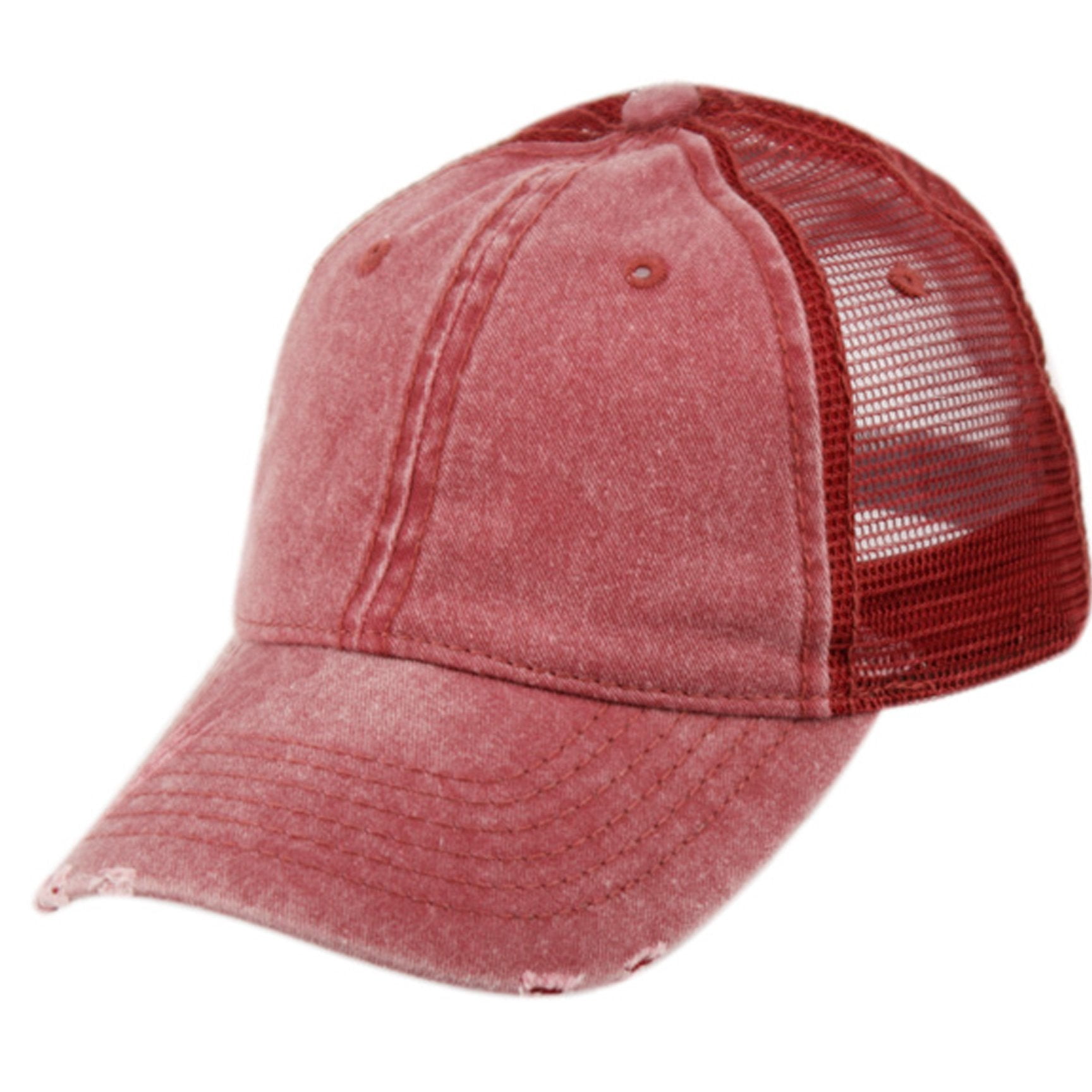 E-Flag Low Profile Unstructured Hat Twill Distressed Mesh Trucker Cap ...
