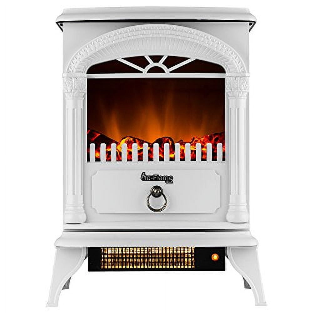 E-Flame USA Hamilton Free Standing Electric Fireplace Stove - White ...