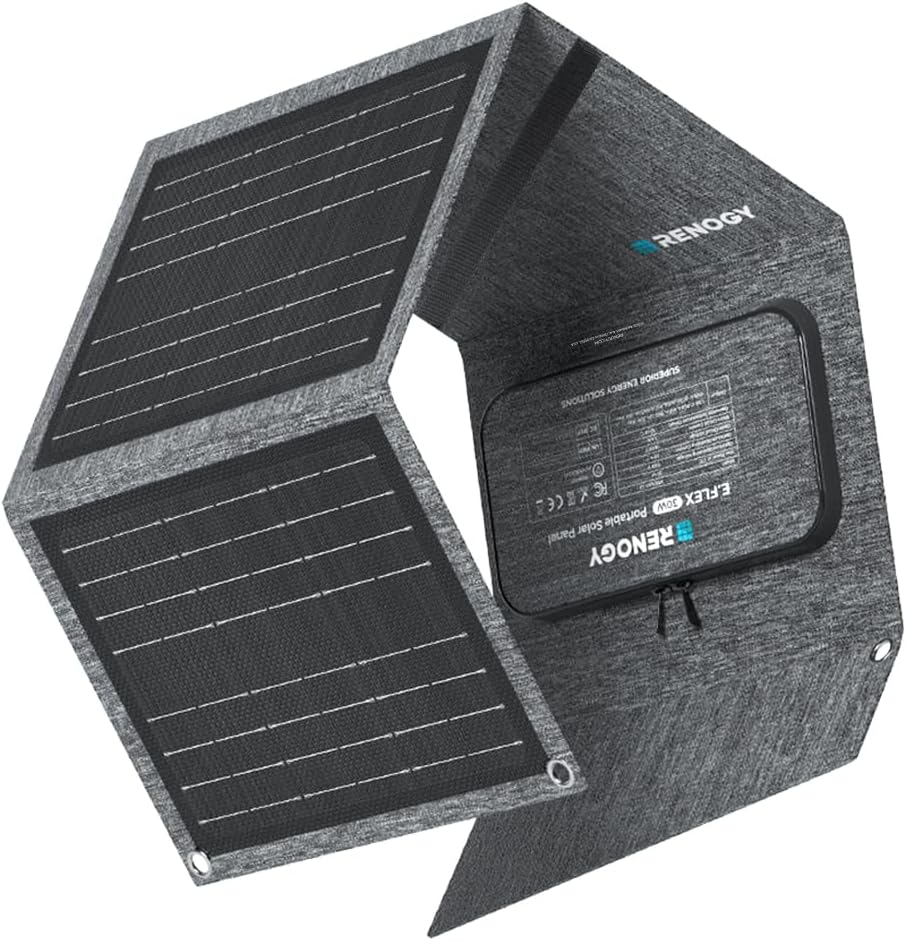 E.Flex 30W Portable Solar Panel for Camping, Hiking, and Outdoor ...