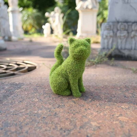 E Flocking Dog Garden Statue Outdoor Decoration Cute Pet Figure Resin ...