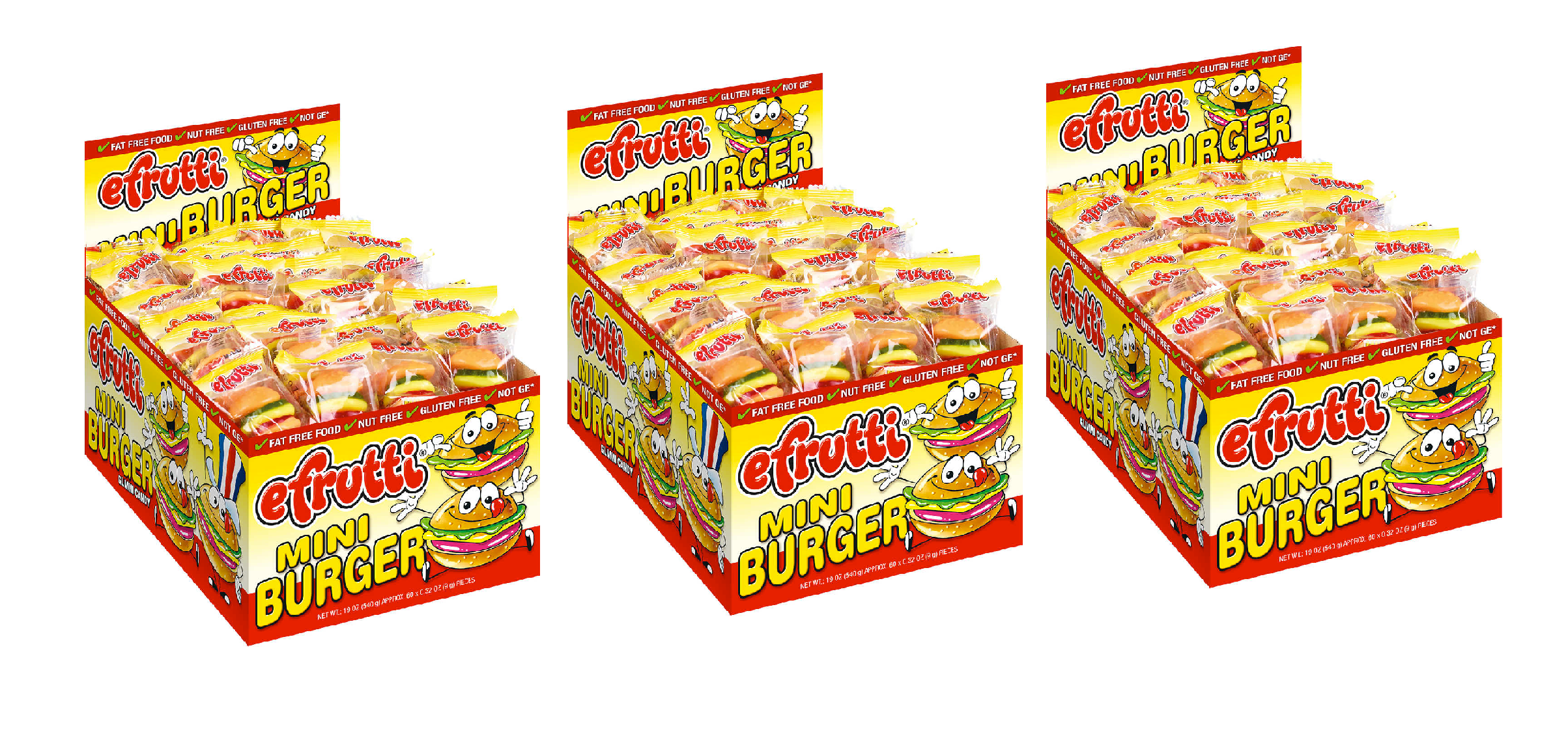 E.Frutti Gummi Mini Burger, 60 ct 3PK - Walmart.com