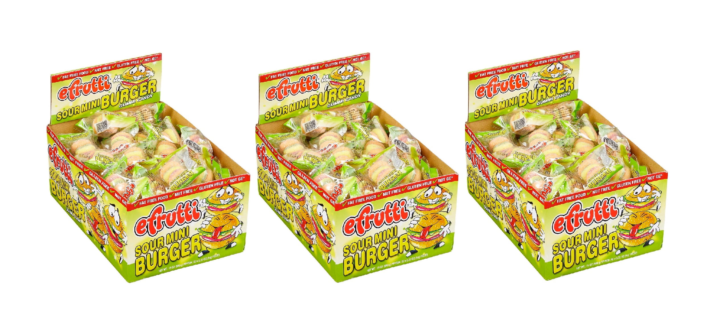 E.Frutti Gummi Sour Mini Burger, 0.32 oz, 60 ct 3PK - Walmart.com