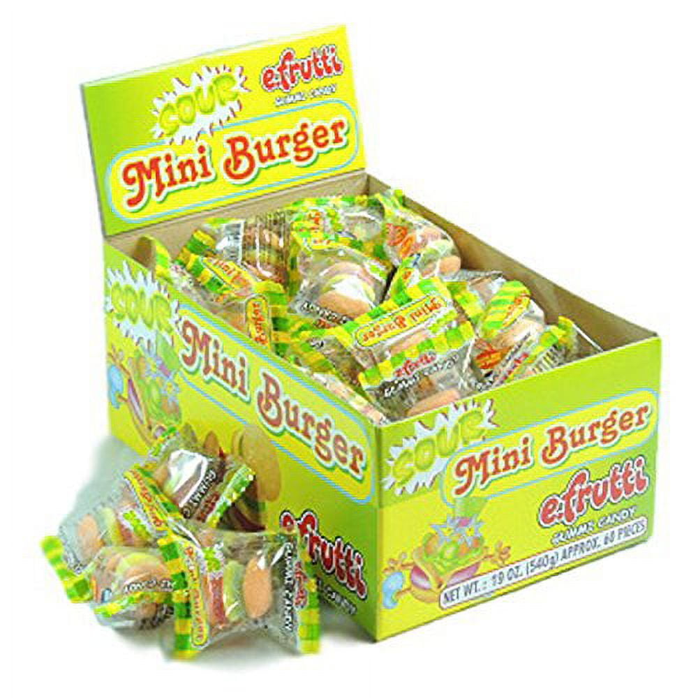 E.Frutti, Sour Mini Burger Gummi, Count 60 (0.31 oz) - Sugar Candy ...
