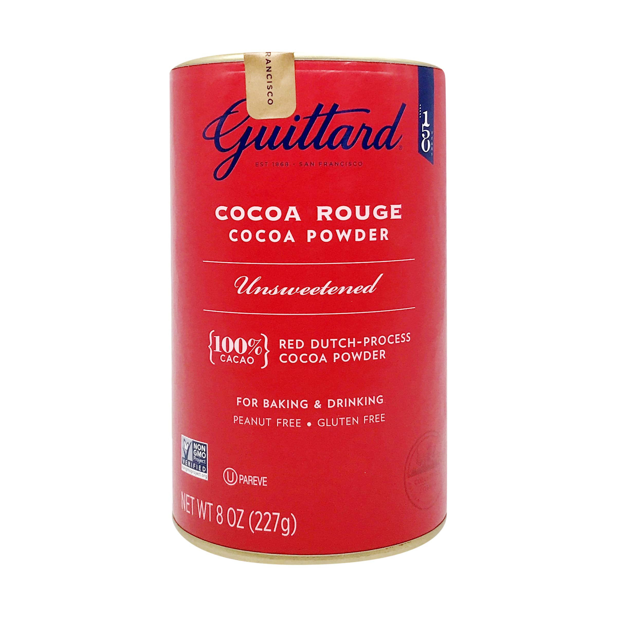 E Guittard Cocoa Powder, Unsweetened Rouge Red Dutch Process Cocoa, 8Oz ...
