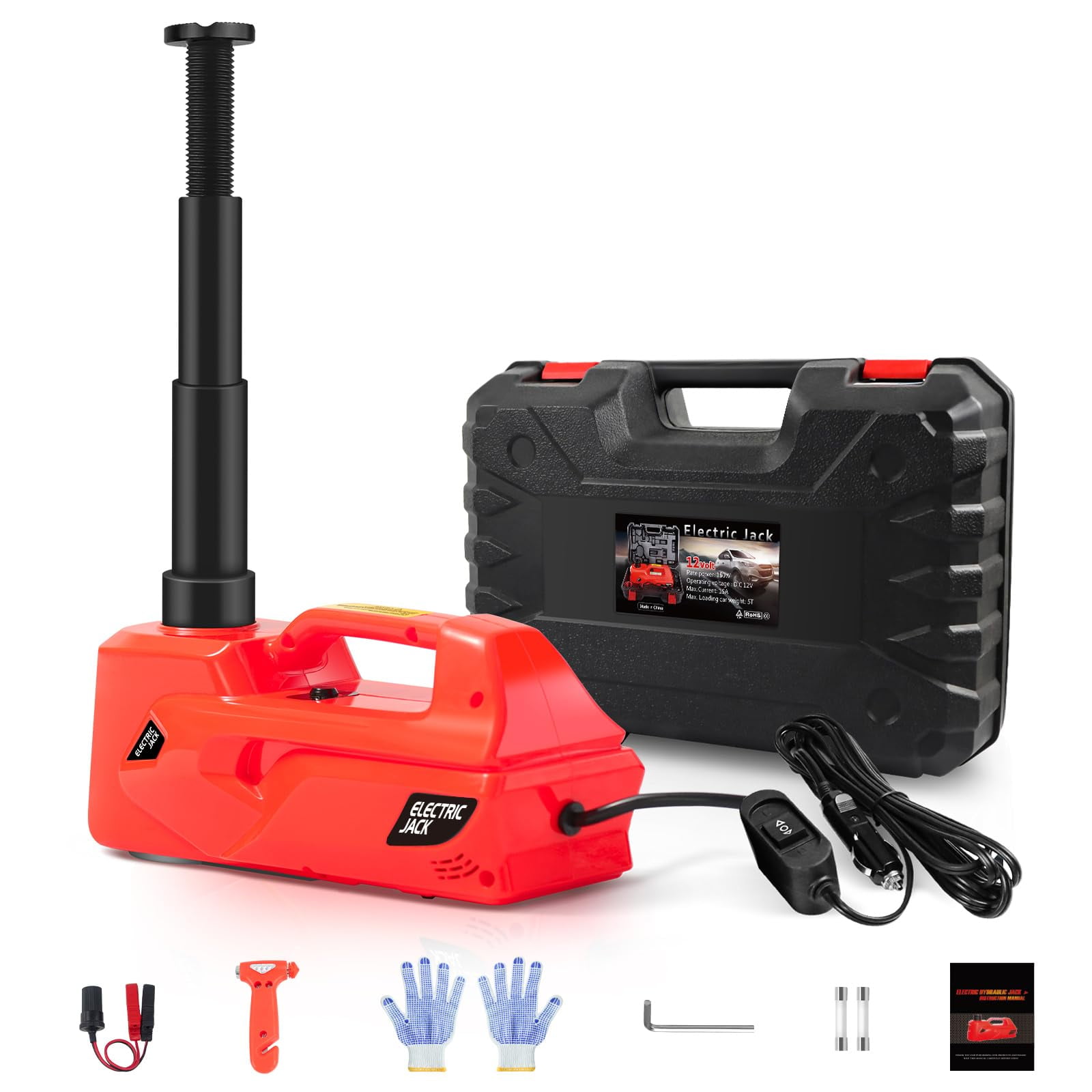E-HEELP Electric Car Jack 5 ton Powerful Hydraulic Car Lift Jack ...