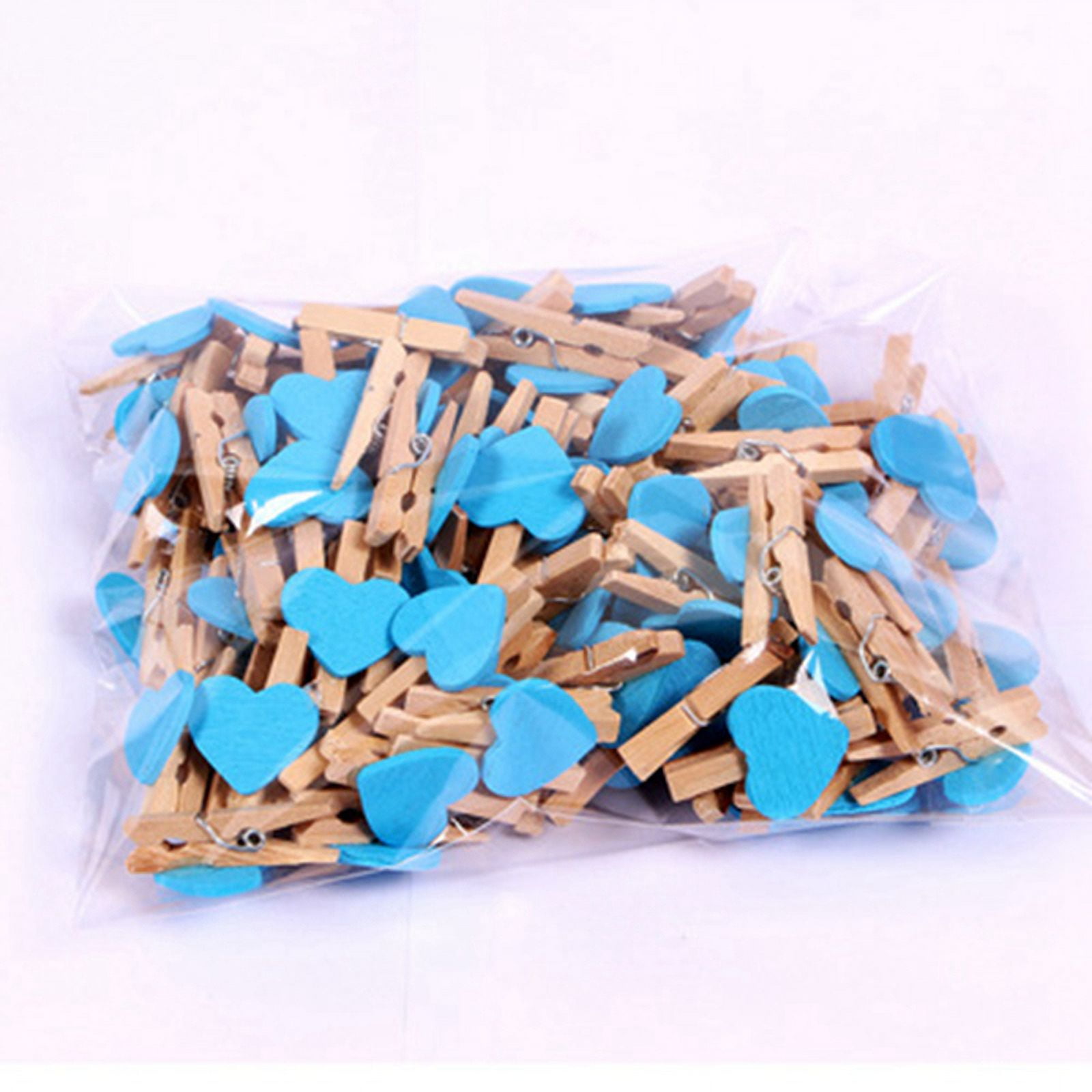 E Heart Love Wooden Clothes Photo Paper Peg Pin Mini Postcard Clips ...