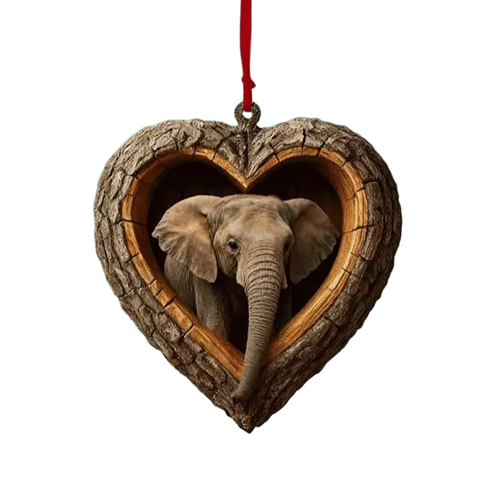 E Heart-Shaped Tree Hole Animal Ornament With Acrylic Material, Cute ...