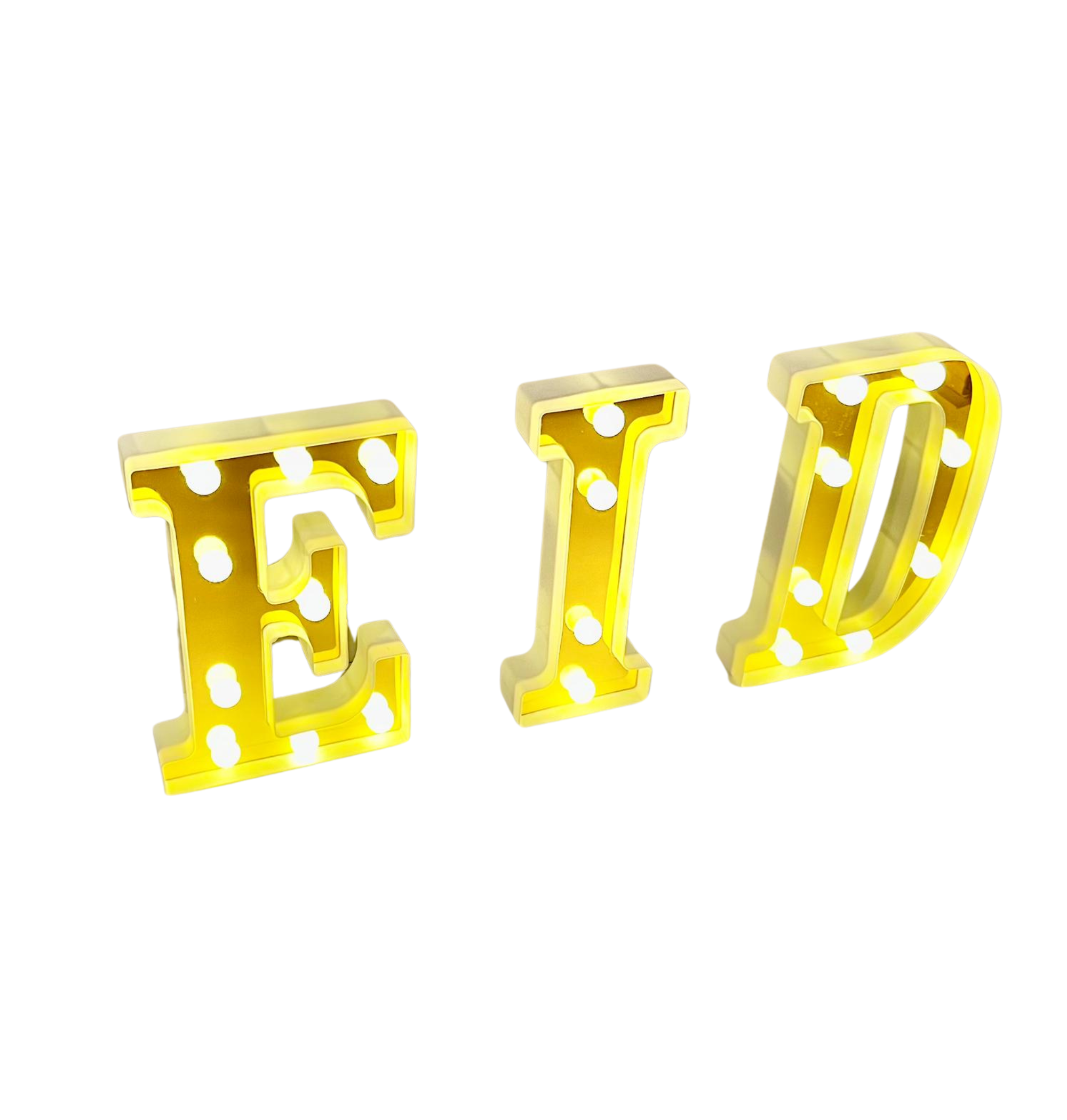E.I.D Letters Lamp Decor LED Gold Signs Decorations for Eid Azha ...