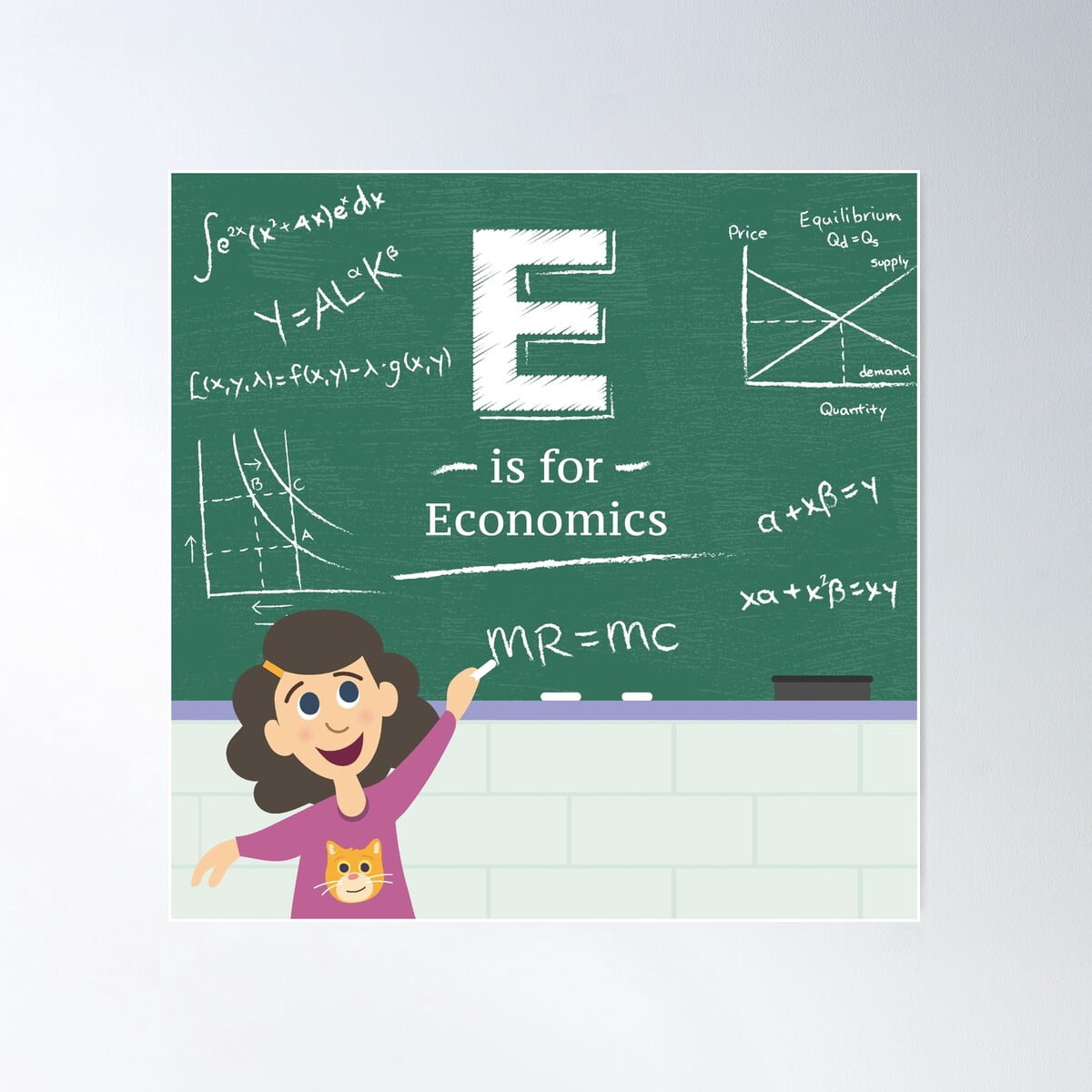 E Is For Economics Poster Wall Art, Modern Wall Decor For Living Room ...