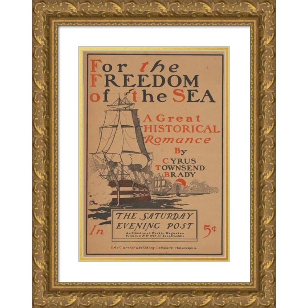 E.J. Kitson 13x18 Gold Ornate Wood Frame and Double Matted Museum Art ...