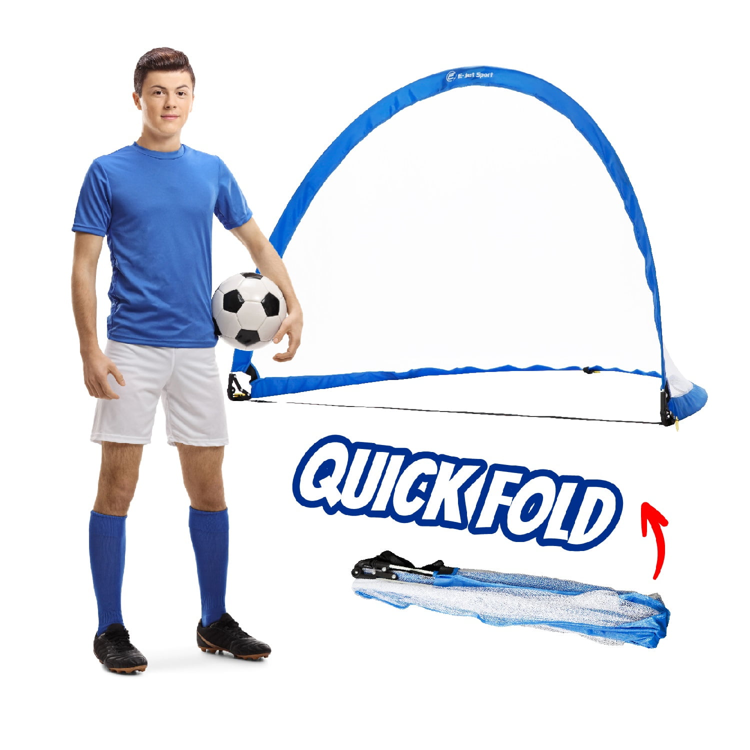 E-Jet Quick Fold Portable Soccer Goal, 6' x 4' Easy Setup, Soccer Gift ...