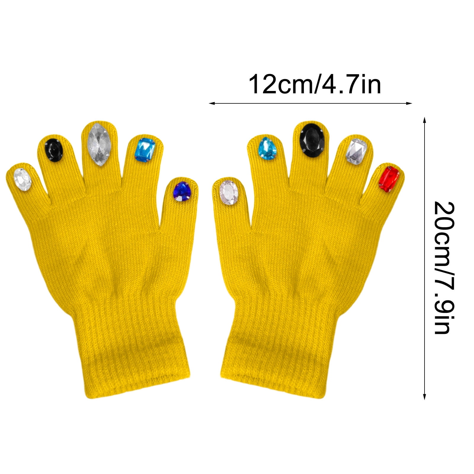 E Knit Winter Gloves Full Finger Mittens With Crystal Ornament ...