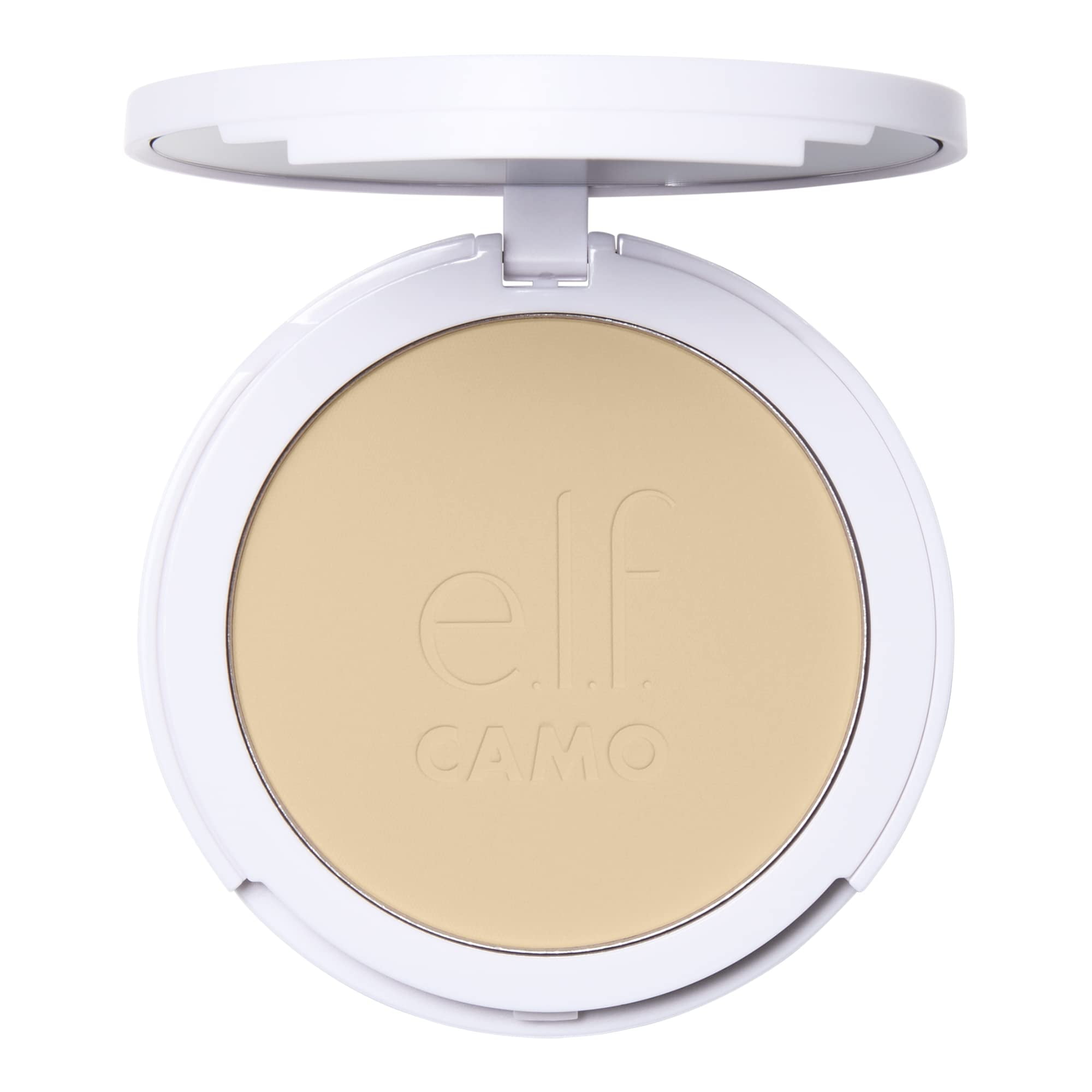 E.L.F. Camo Powder Foundation, Lightweight, Primer-Infused Buildable & Long-Lasting Medium-To ...