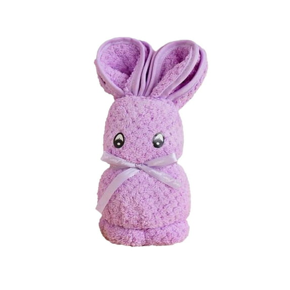 E Little Handheld Gift Childrens Towel Coral Fleece Foldable Rabbit ...
